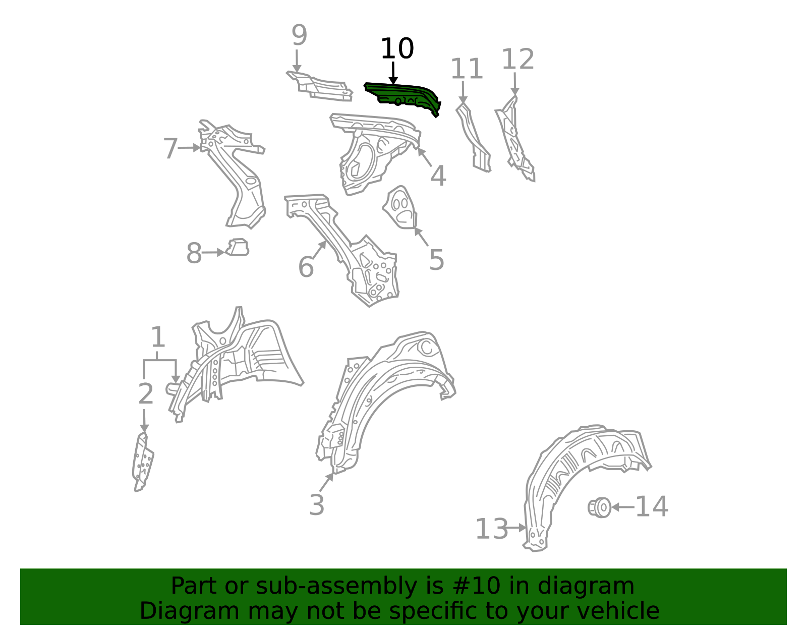 2010-2015 Toyota Upper Reinforced 61744-47010 | MotorMotor