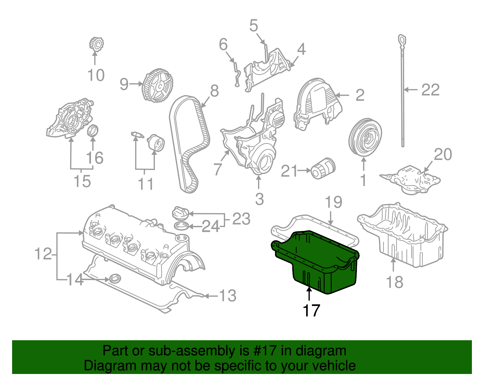 11200-PLC-000 - Oil Pan 2001-2005 Honda Civic | Honda Parts Online
