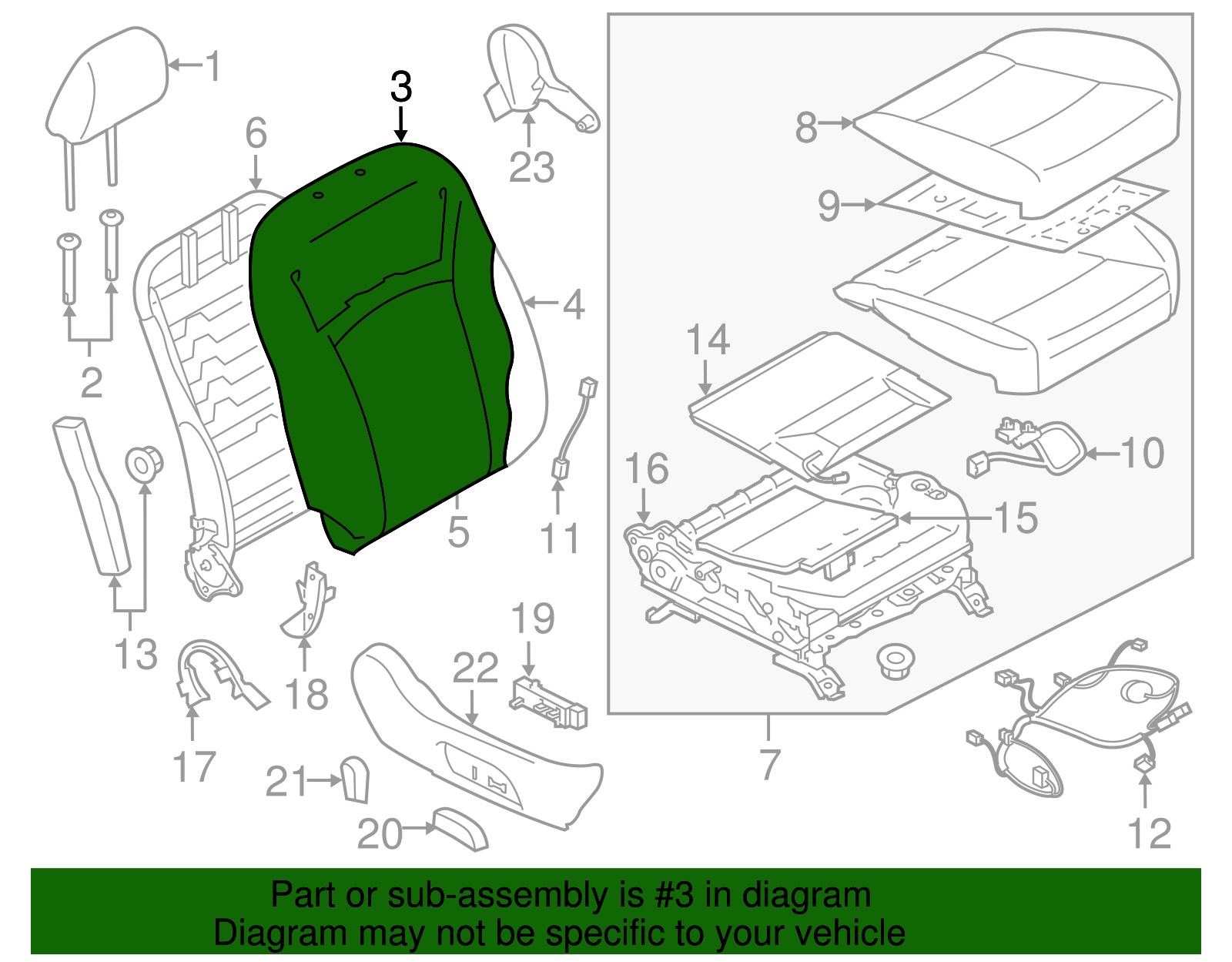 64150AL04AVH - 2015-2017 Subaru - Seat Back Cover | OEM Subaru Parts Center