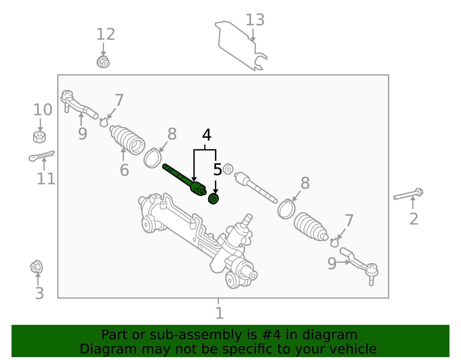 45503-39275 - Inner Tie Rod - 2007-2012 Lexus ES350 | My L Parts