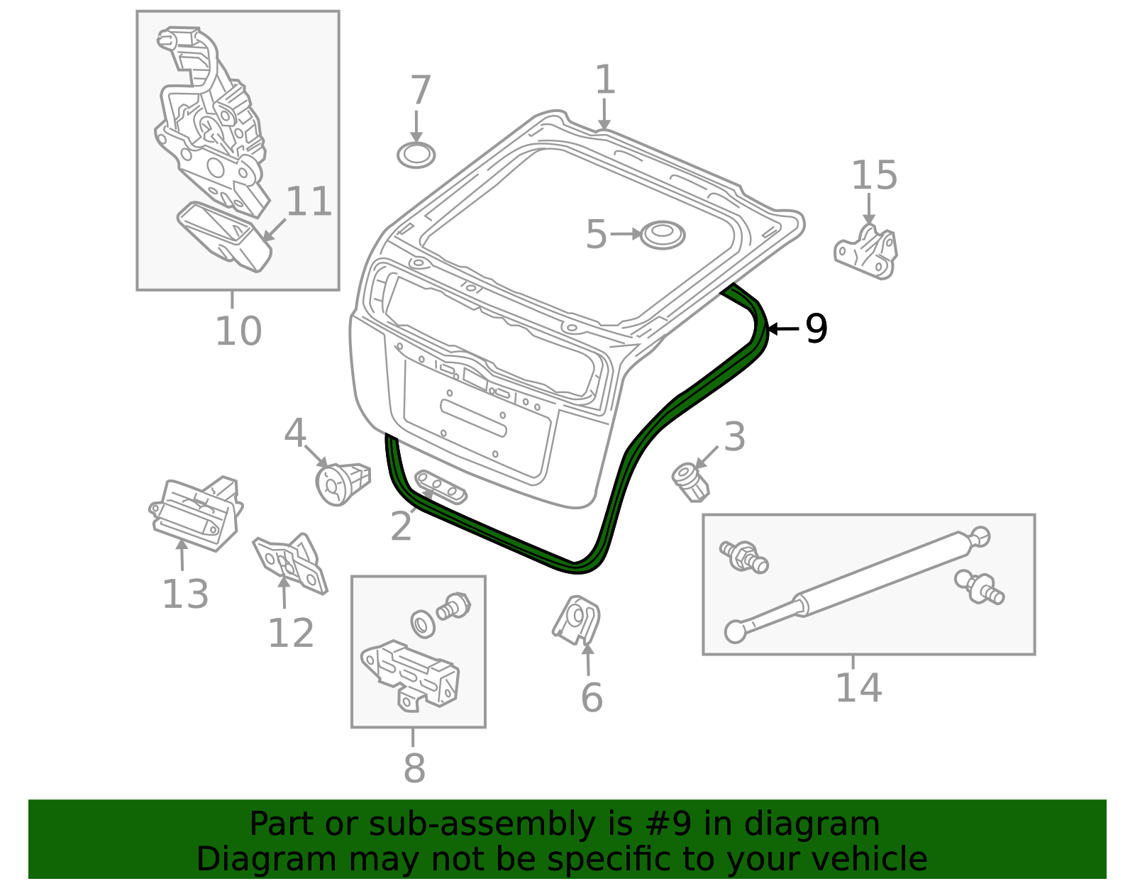 74440-TM8-A01 - Weatherstrip 2010-2014 Honda Insight | Honda Parts Online