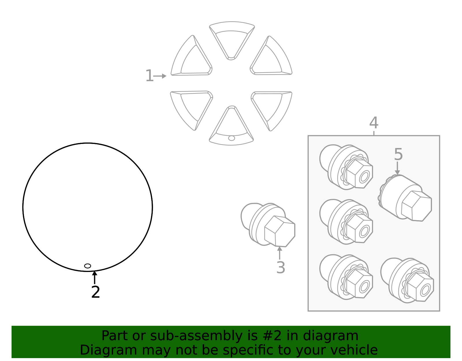 2020-2023 Land Rover Alloy Wheel, 20 Inch Style 5098, 5 Spoke LR129115 ...