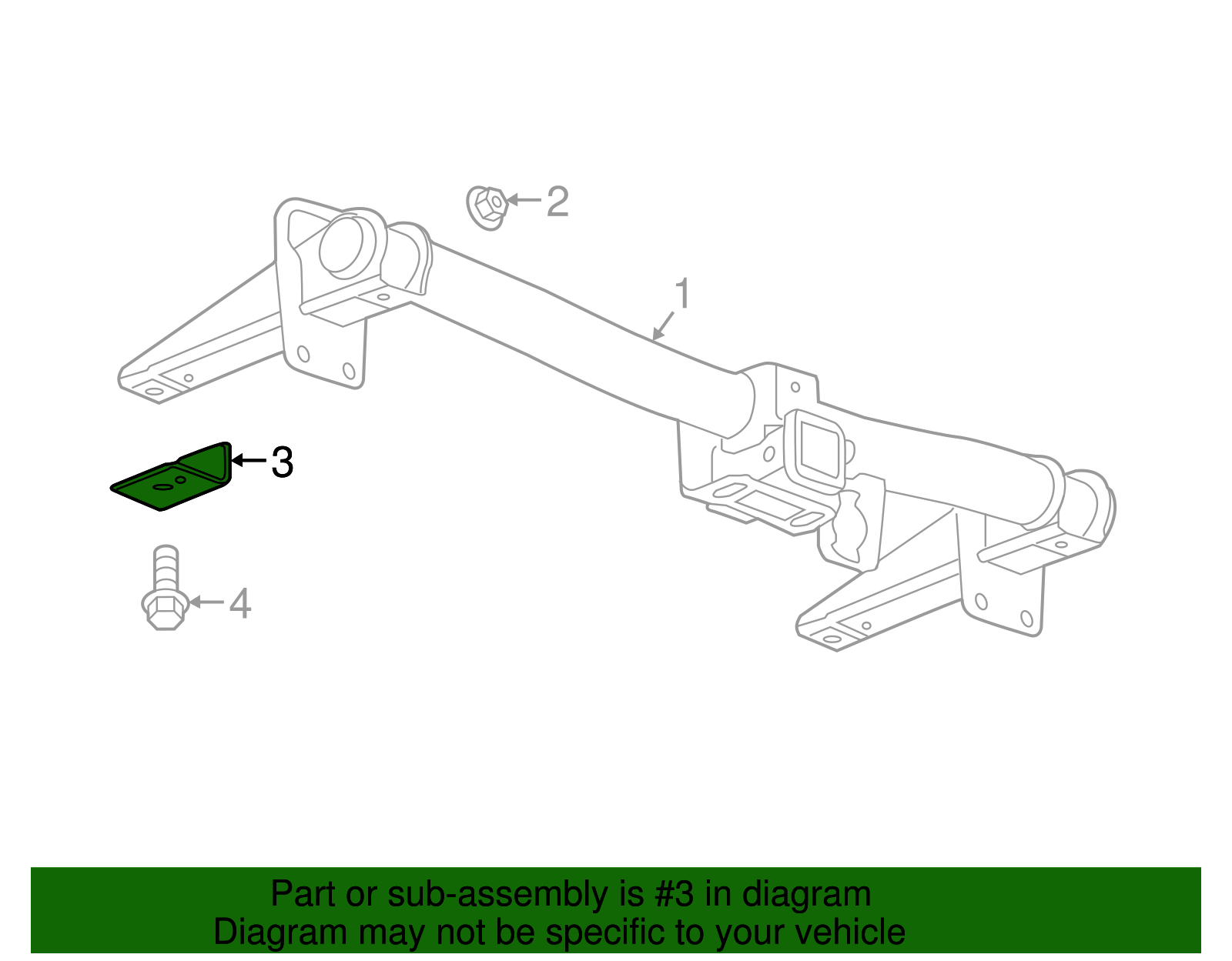 2018-2024 GM Trailer Hitch Platform Reinforcement Plate 84480374 GM ...