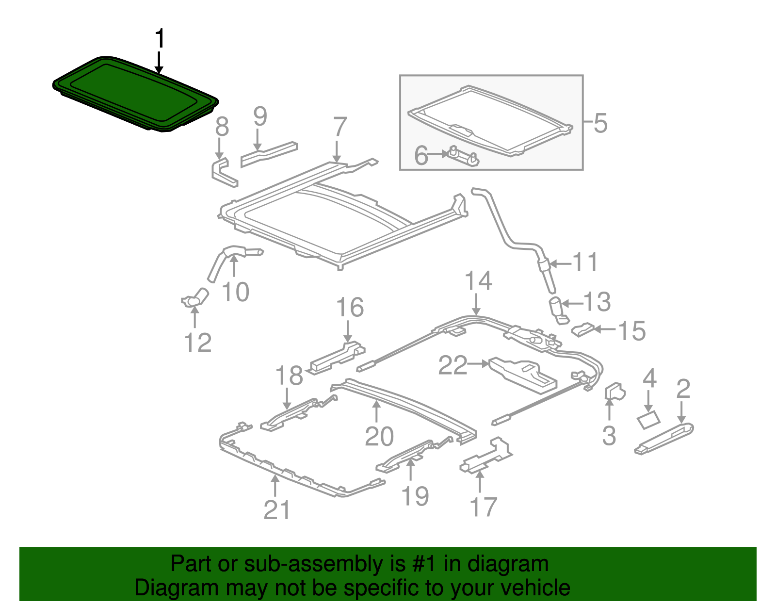 70200-TS8-A02 - Sunroof Glass 2012-2015 Honda Civic | Honda Parts Online