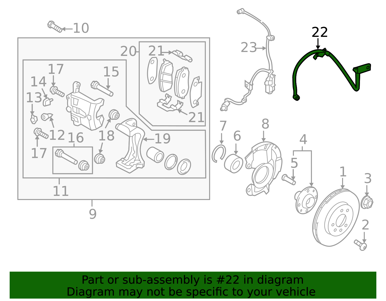 2018-2022 Hyundai Accent Brake Hose 58732-H8000 | QuirkParts