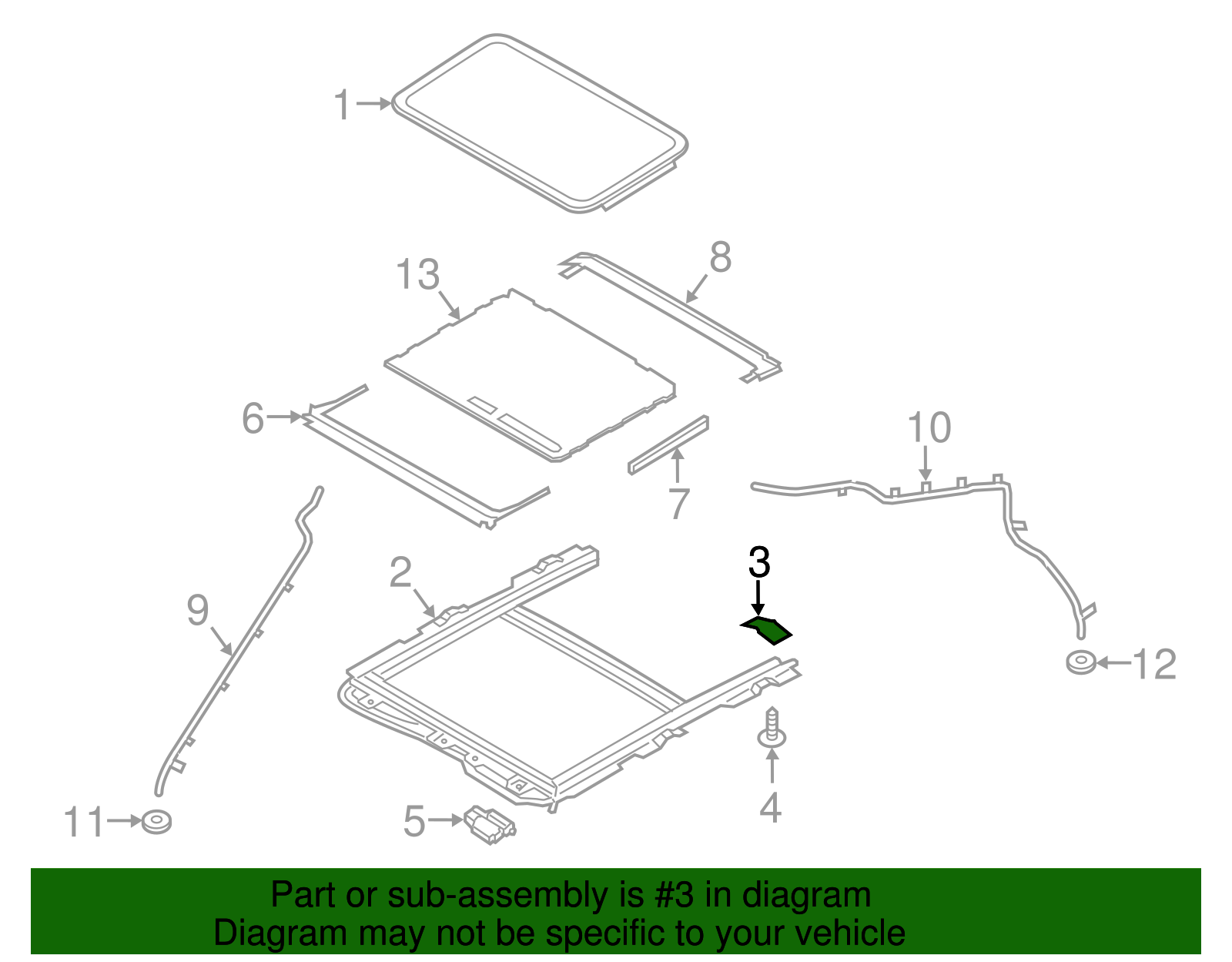 DS7Z-5451890-A - Sunroof Frame Bracket 2013-2020 Ford | Ford Parts Center