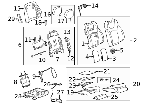 Passenger Seat Components for 2014 Cadillac CTS | GM Parts Warehouse