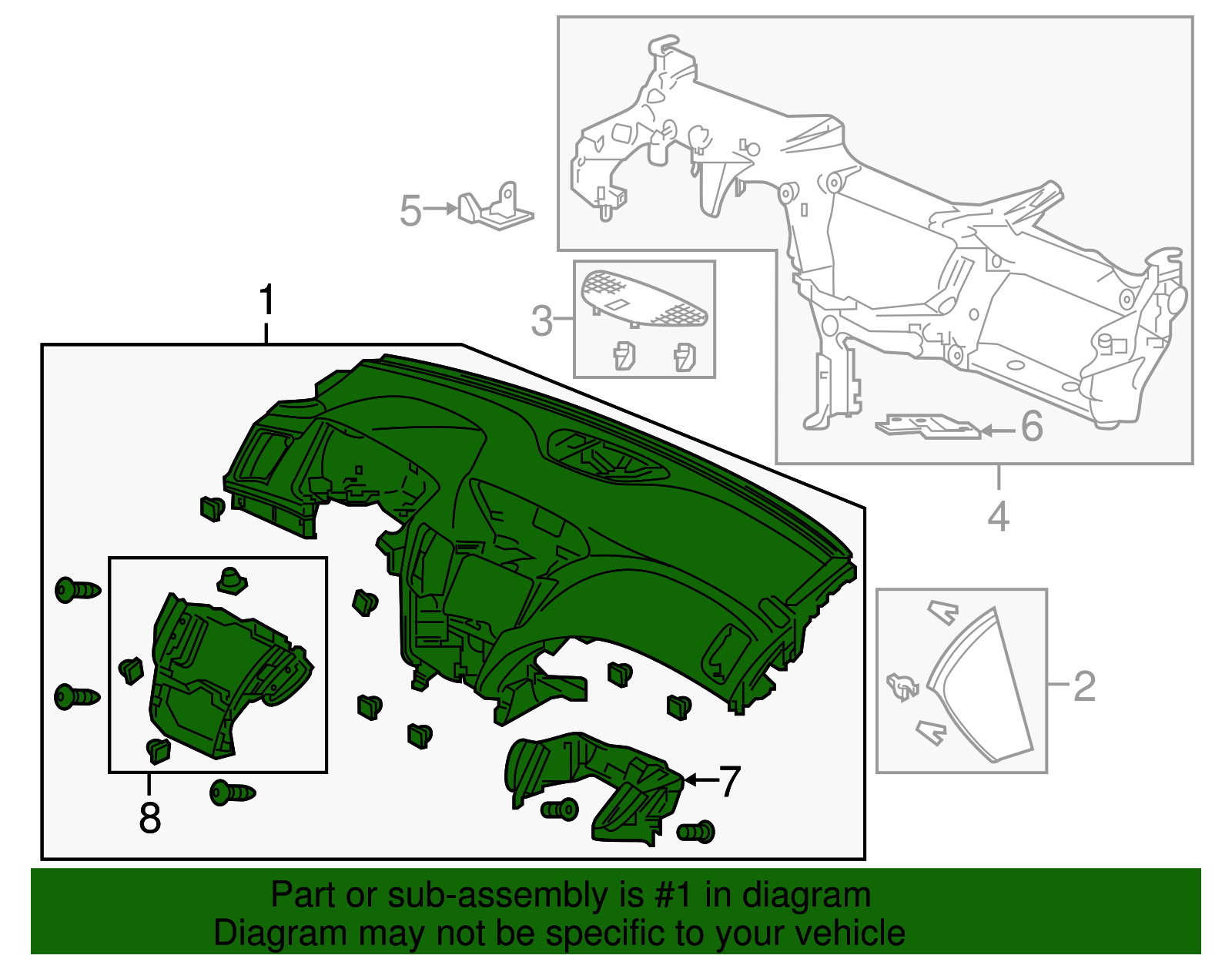 Original Instrument Panel for 2015-2020 Acura TLX | OEM Part# 77100-TZ3 ...