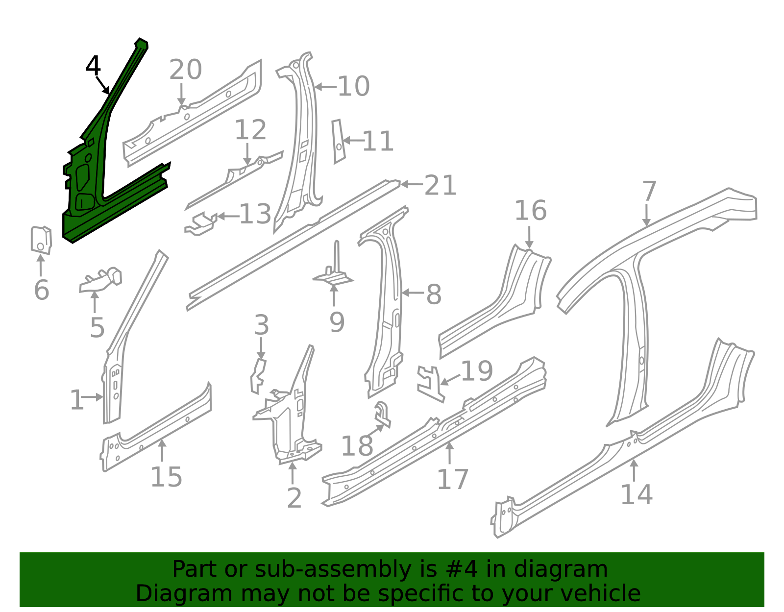 Porsche Body A-Pillar Panel - Structural Side Support - Part #971-810 ...