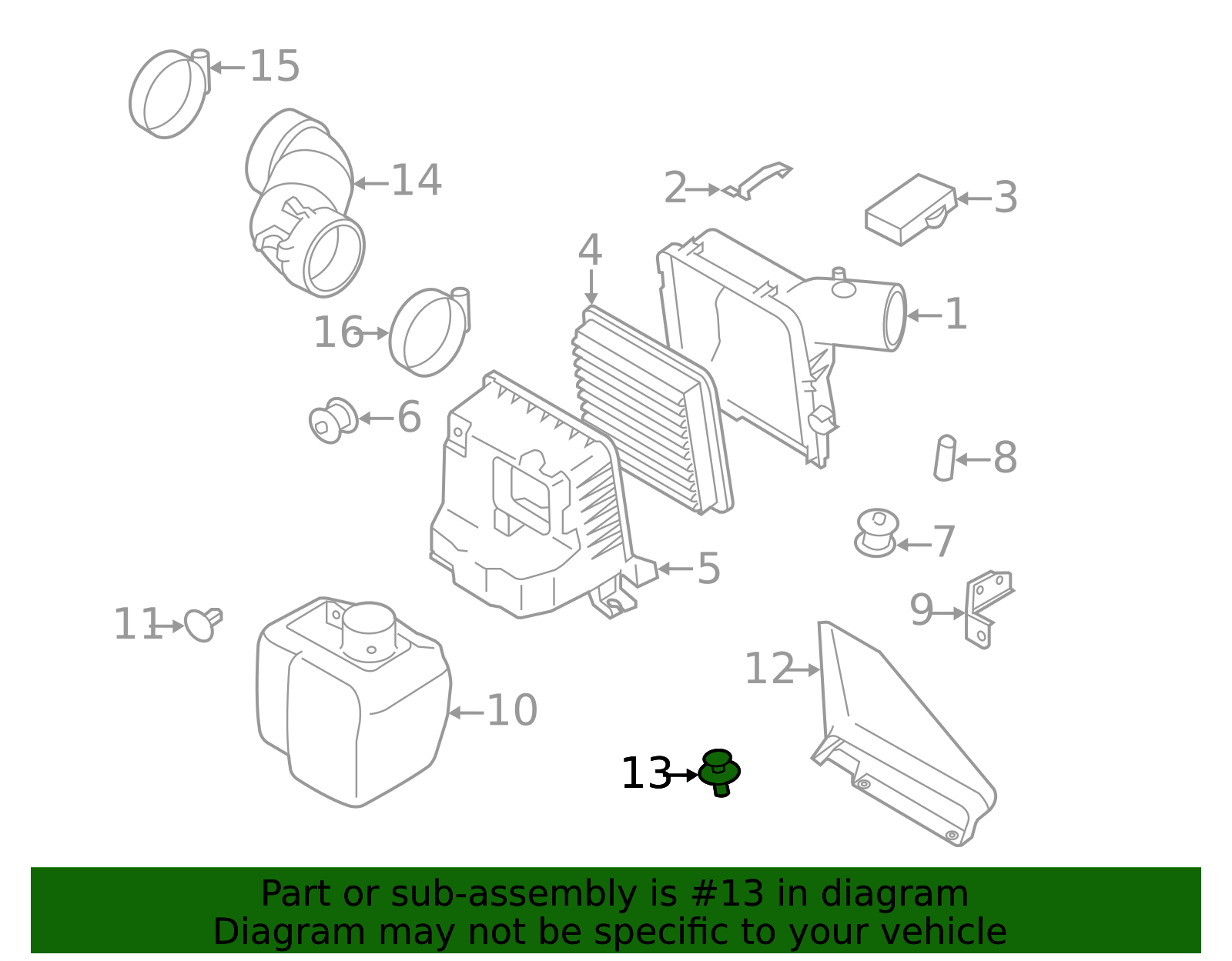 2008-2010 Subaru Air Inlet Duct Clip 909140038 | Subaru Parts Store