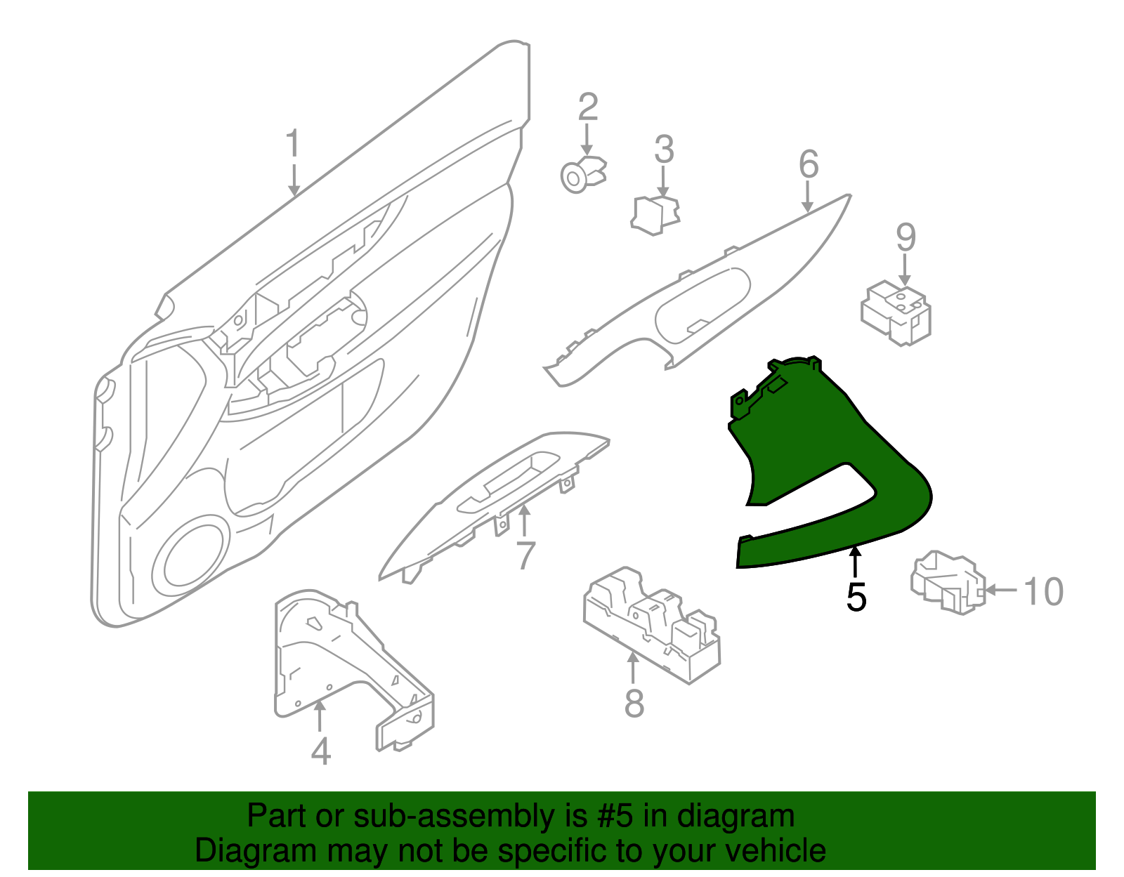 2015-2020 Nissan Rogue Handle Cover 80944-5HA0B | Bill Kay Nissan Parts