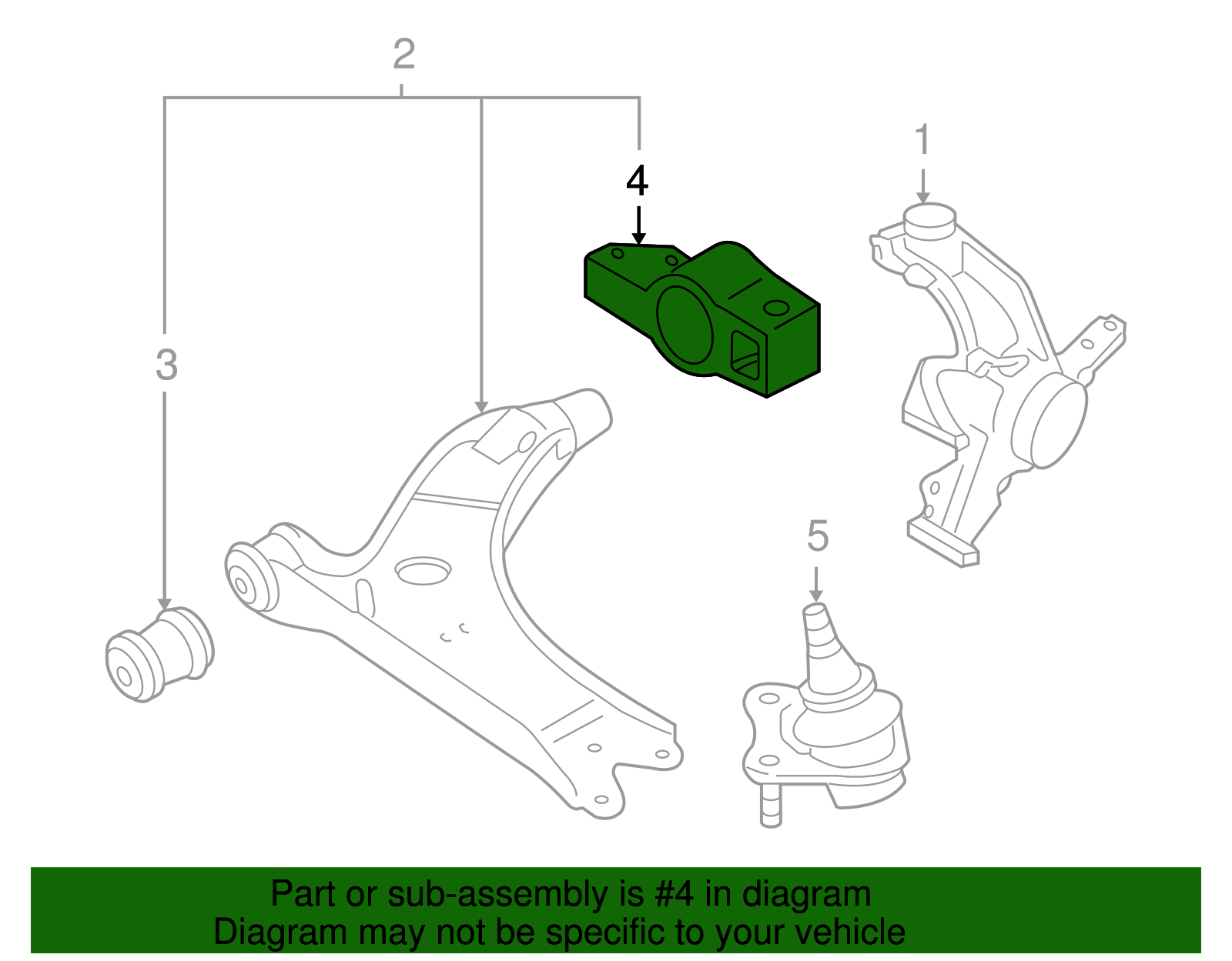1K0-199-231-J - Suspension Control Arm Bracket 2005-2016 Volkswagen ...