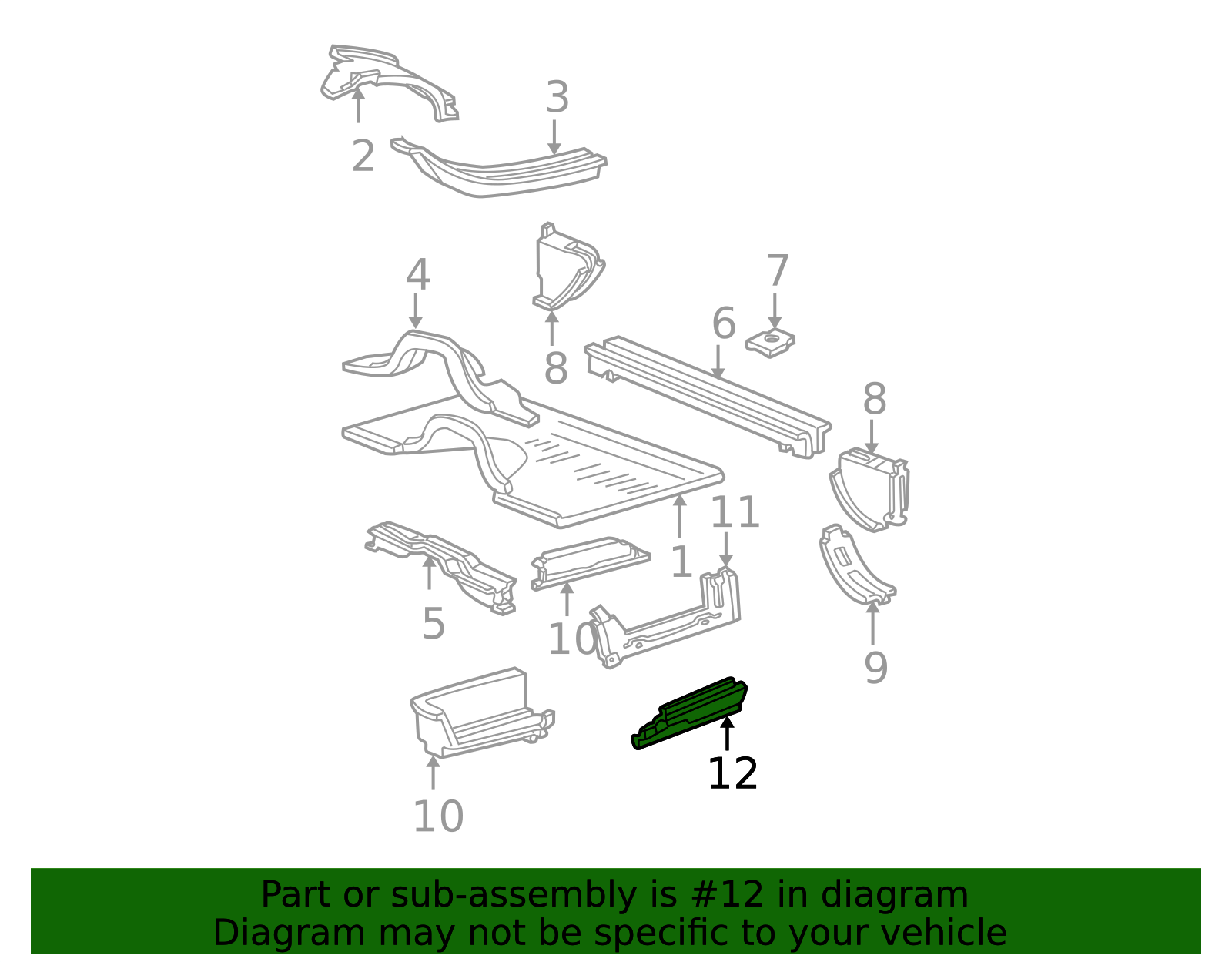 1992-2025 Ford | Floor Side Rail Reinforcement | F2UZ-15106A96-A ...