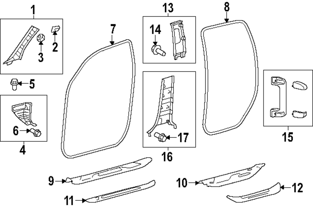 62220-AK010-C1 - Windshield Pillar Trim 2024-2025 Toyota Tacoma ...