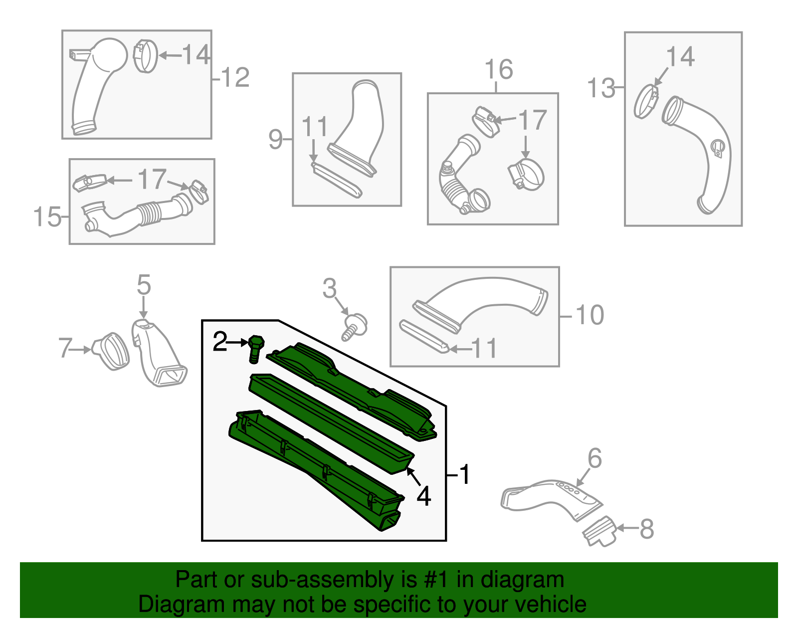 2010-2016 Porsche Panamera Air Filter And Housing Assembly 970-110-021-02 | OEM Parts Online