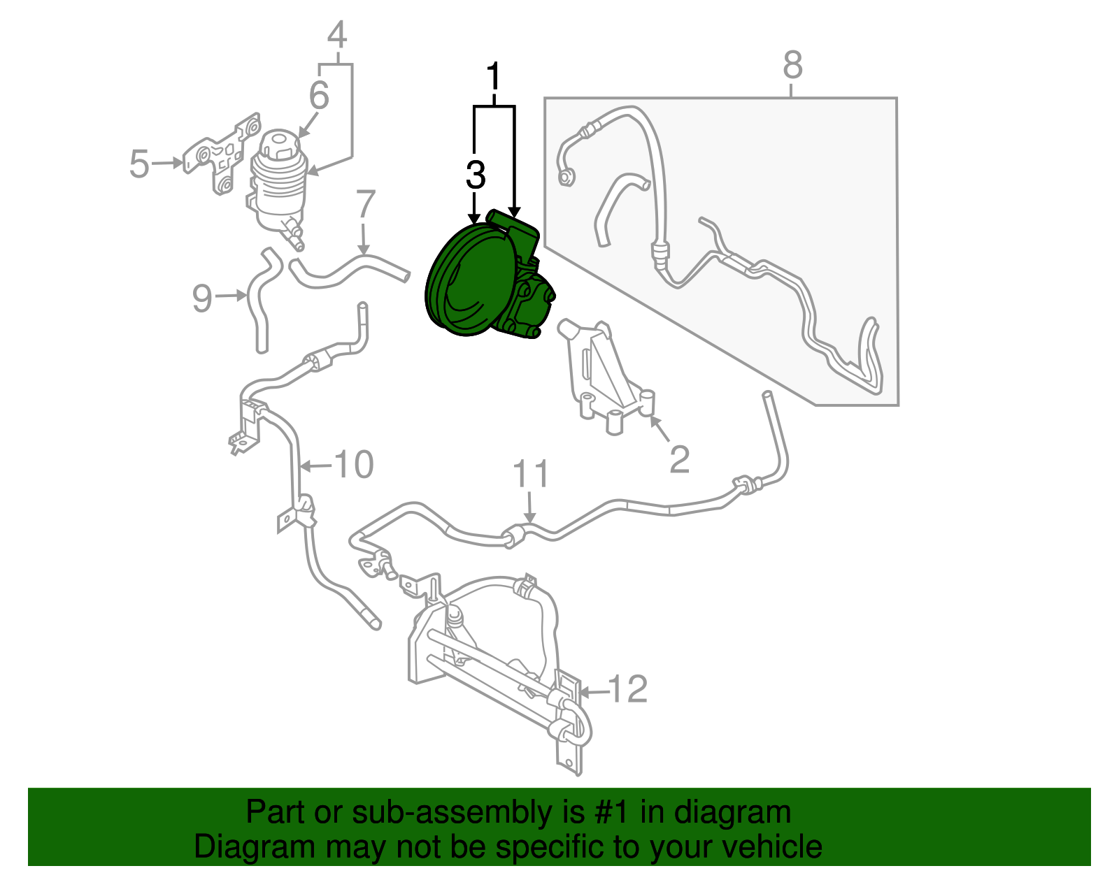 57100-2E100 - Power Steering Pump 2005-2010 Kia Sportage | Kia.Parts Store