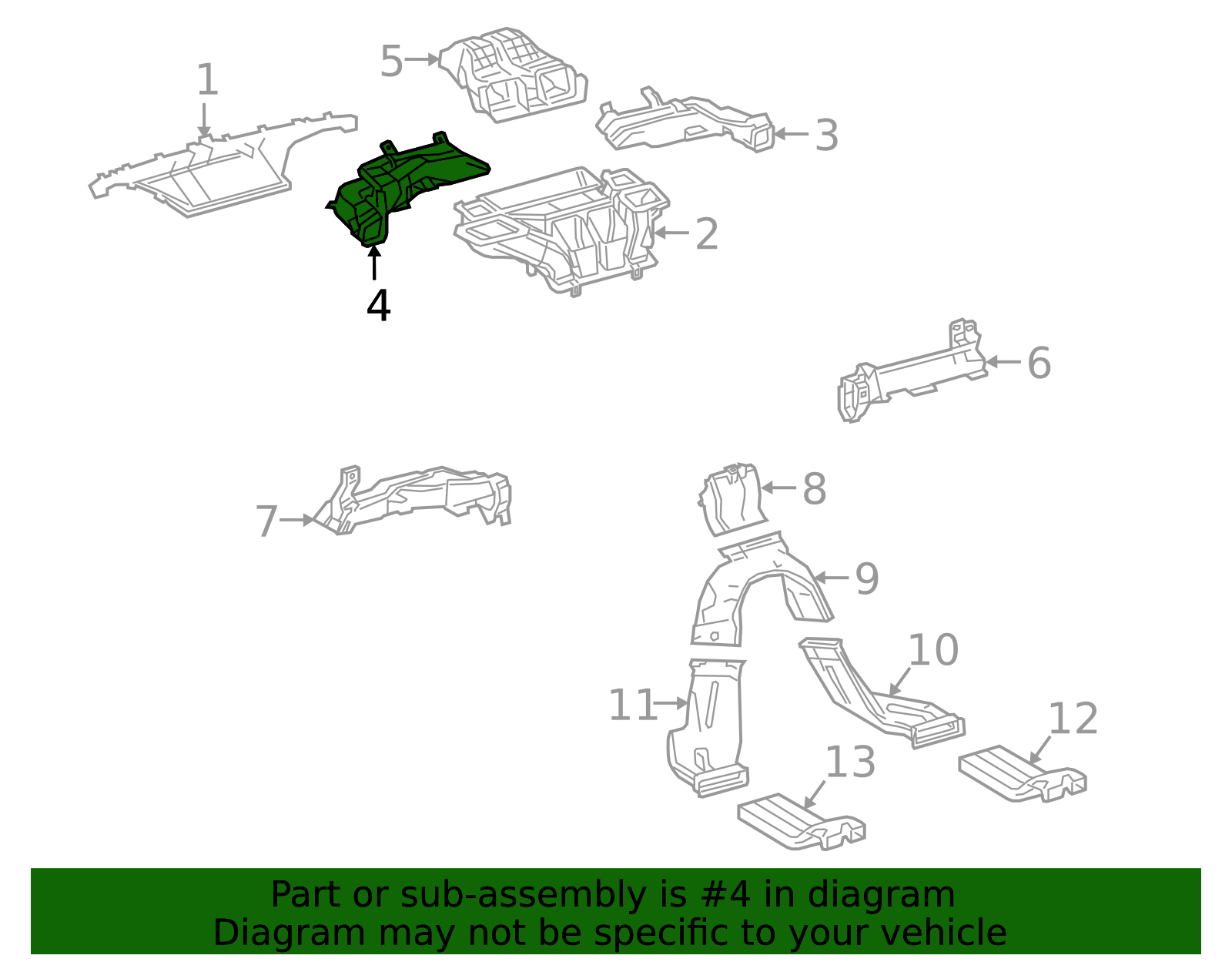 2018-2022 Toyota C-HR Outlet Duct 55084-F4010 | OEM Parts Online