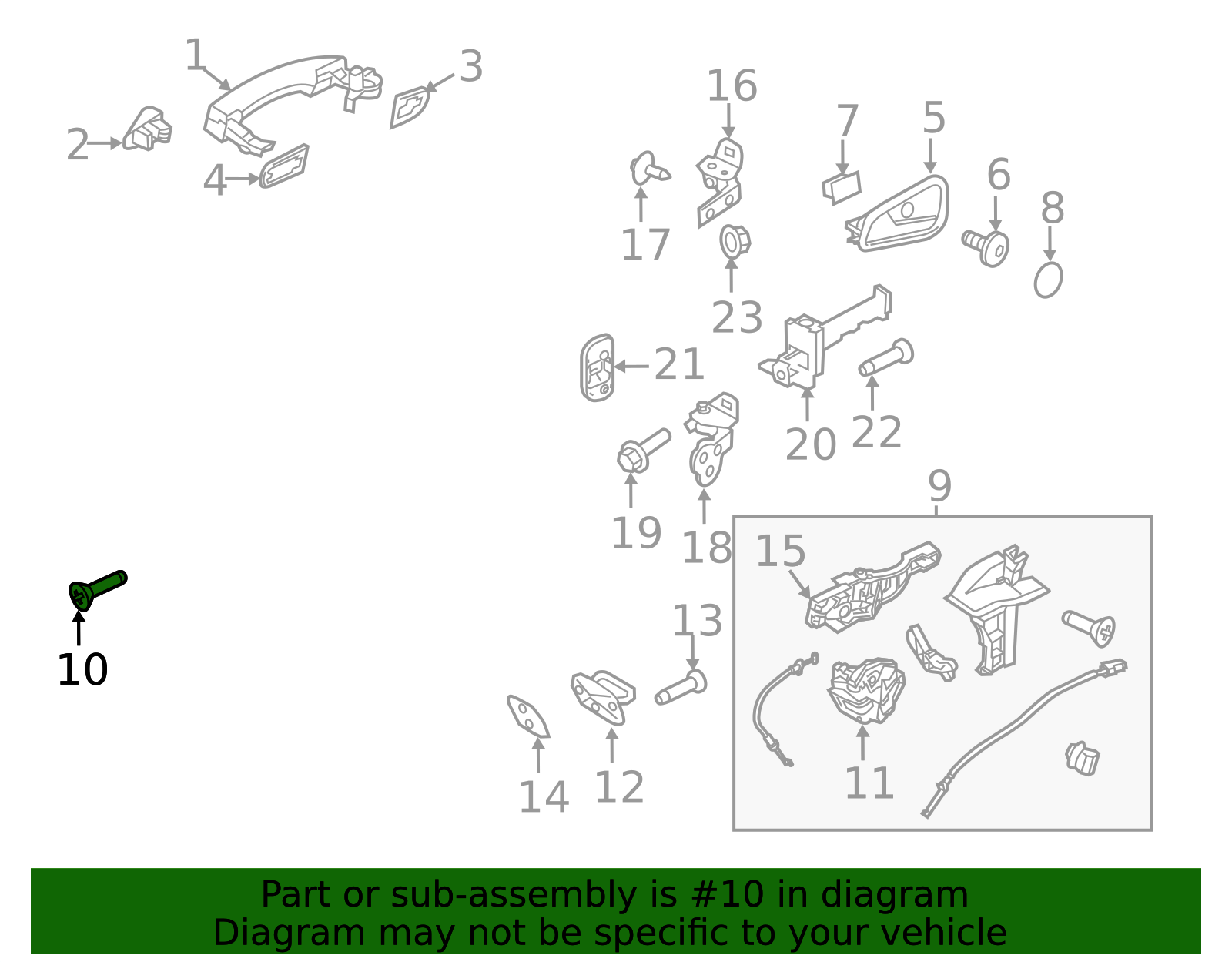 2012-2023 Ford Door Latch Screw W703168-S424 | QuirkParts