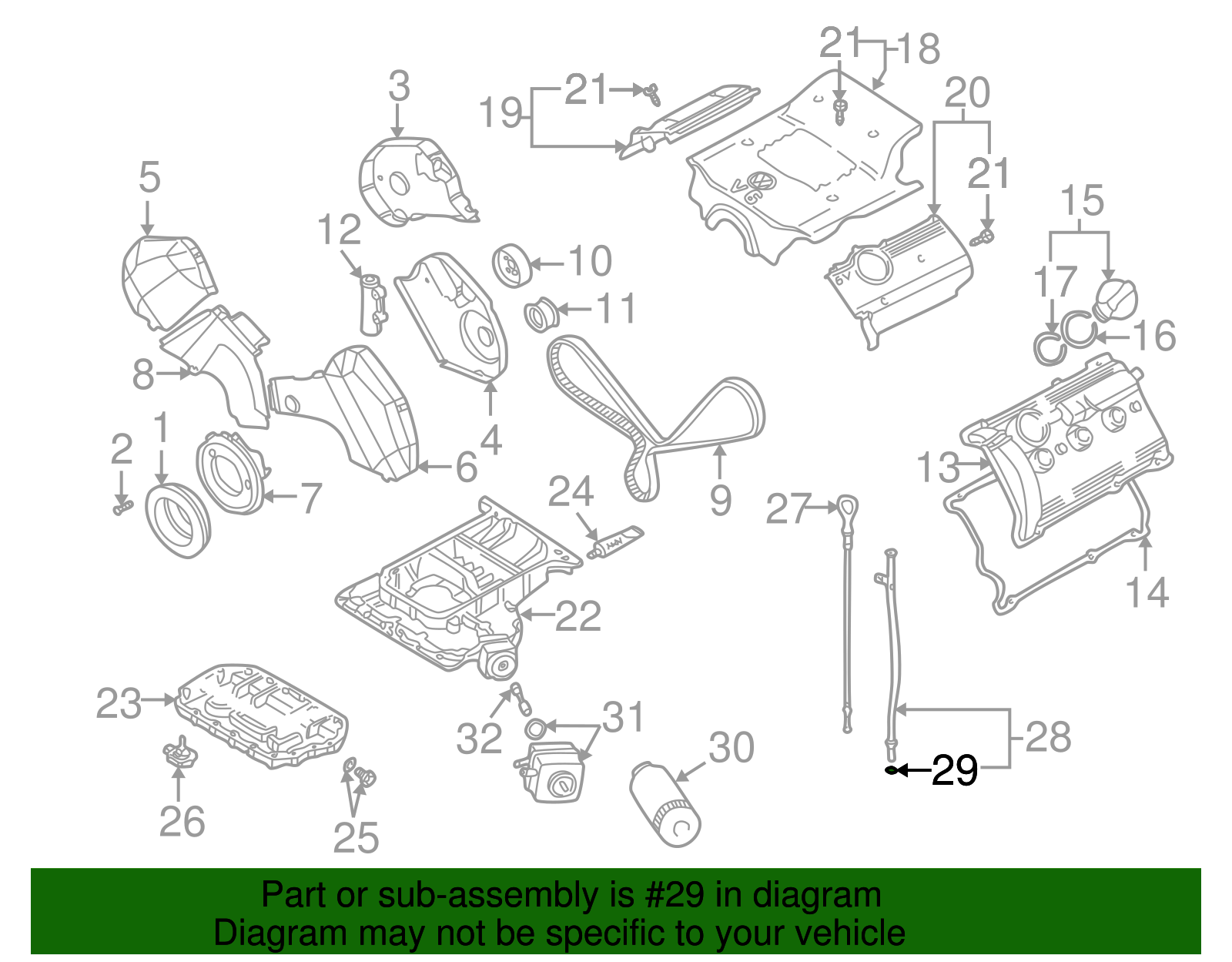 1998-2016 Volkswagen Tube O-Ring 034-115-427-B | vwpartscenter