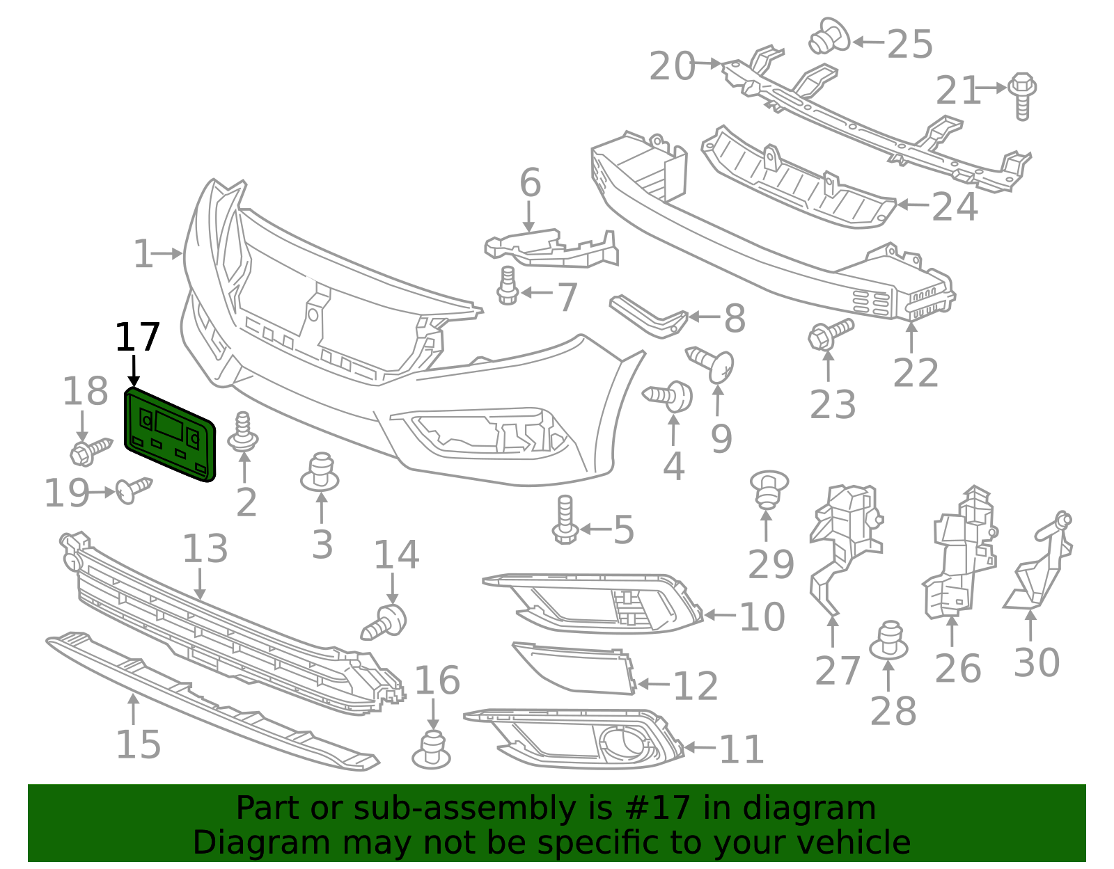 71145-TBA-A50 - Base Front License Plate - 2019 2020 Honda Civic ...