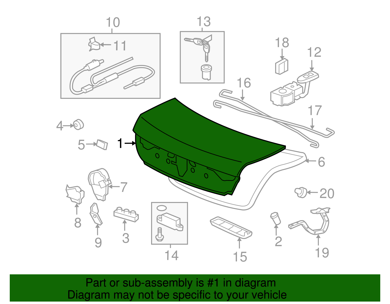 68500-TA5-A90ZZ - Trunk Lid 2011-2012 Honda Accord | Honda Parts Online