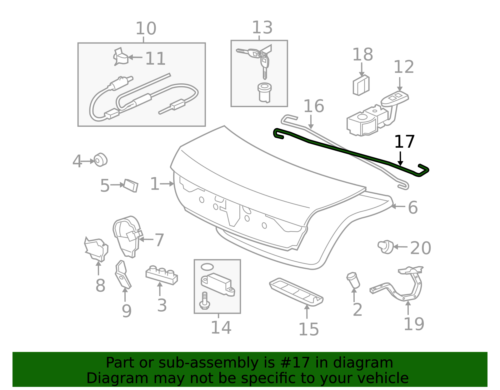 2010-2012 Honda Accord Trunk Torque Rod 74872-TA0-G00 | OEM Parts Online