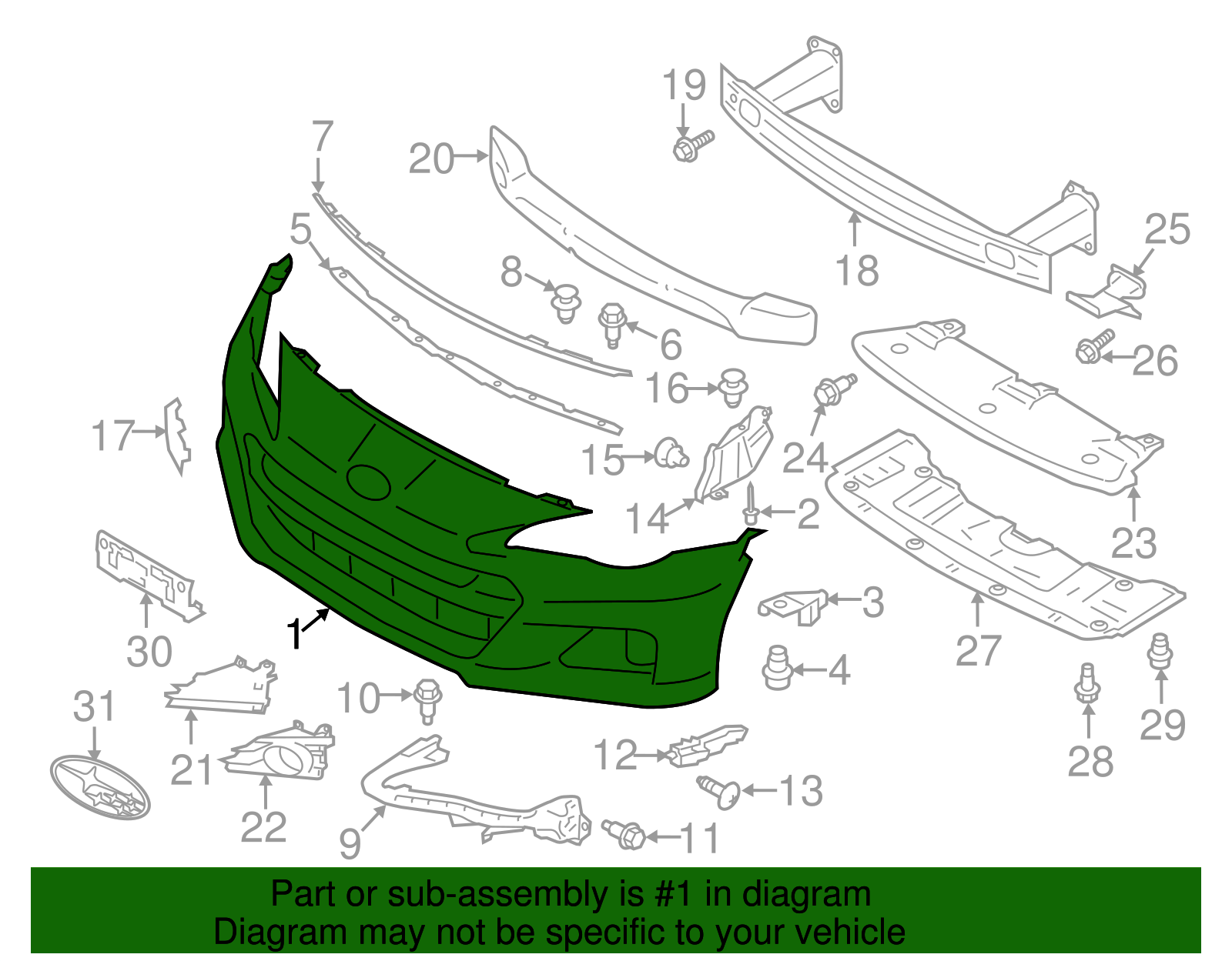 2013-2016 Subaru BRZ Bumper Cover 57702CA150 | Subaru Online Parts