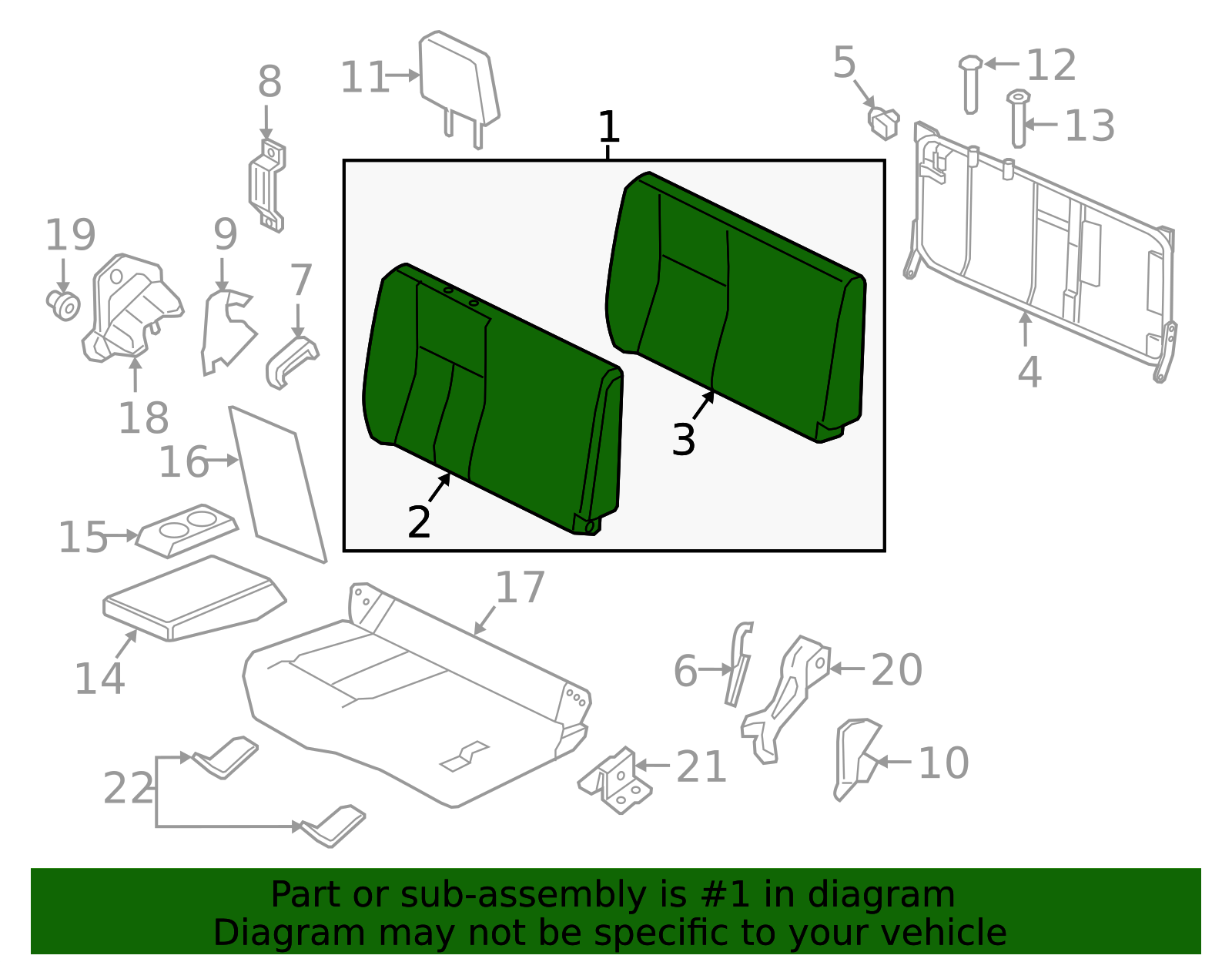 2019-2021 Nissan Seat Back Assembly 88600-9FT2D | QuirkParts