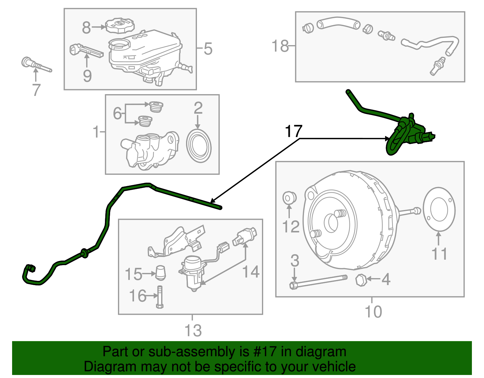 2011-2019 GM Power Brake Booster Pump Inlet Pipe Assembly 23226568 ...
