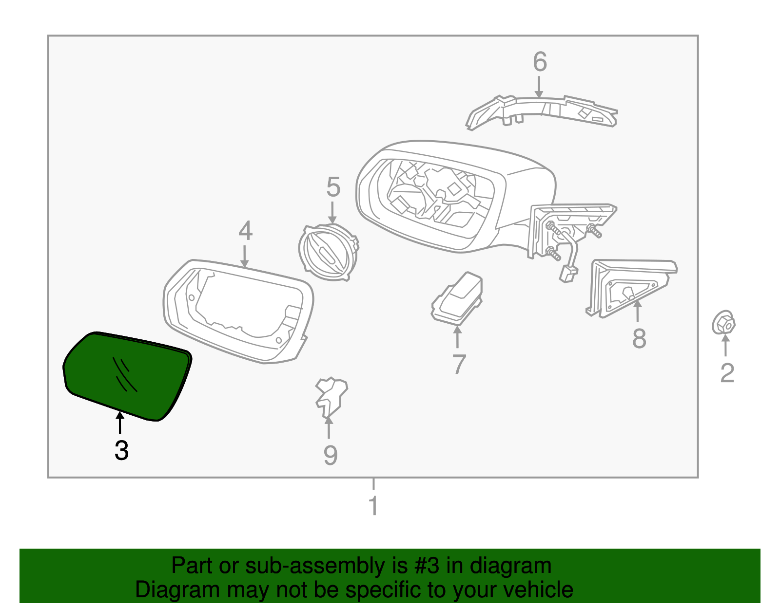 2015 Hyundai Genesis Mirror Glass 87621-B1450 | Hyundai OEM Parts ...