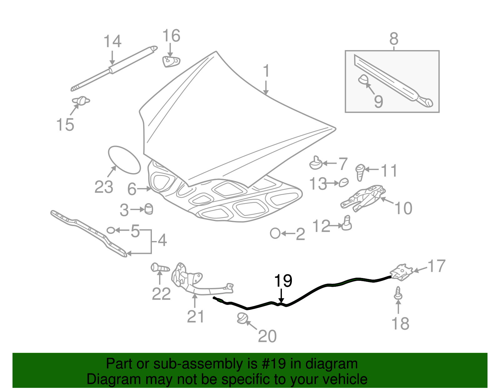 Hyundai - 81190-2C000 - Release Cable - 2003-2006 Hyundai Tiburon | OEM ...