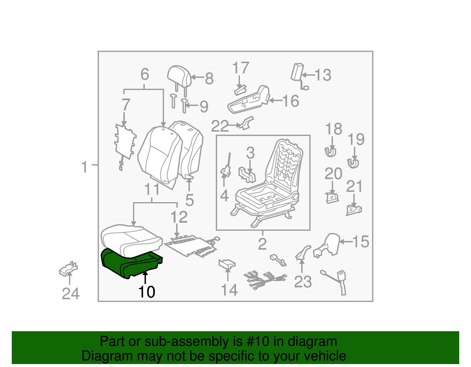 2008-2013 Toyota Highlander Seat Cushion Pad 71511-0E070 | Toyota South
