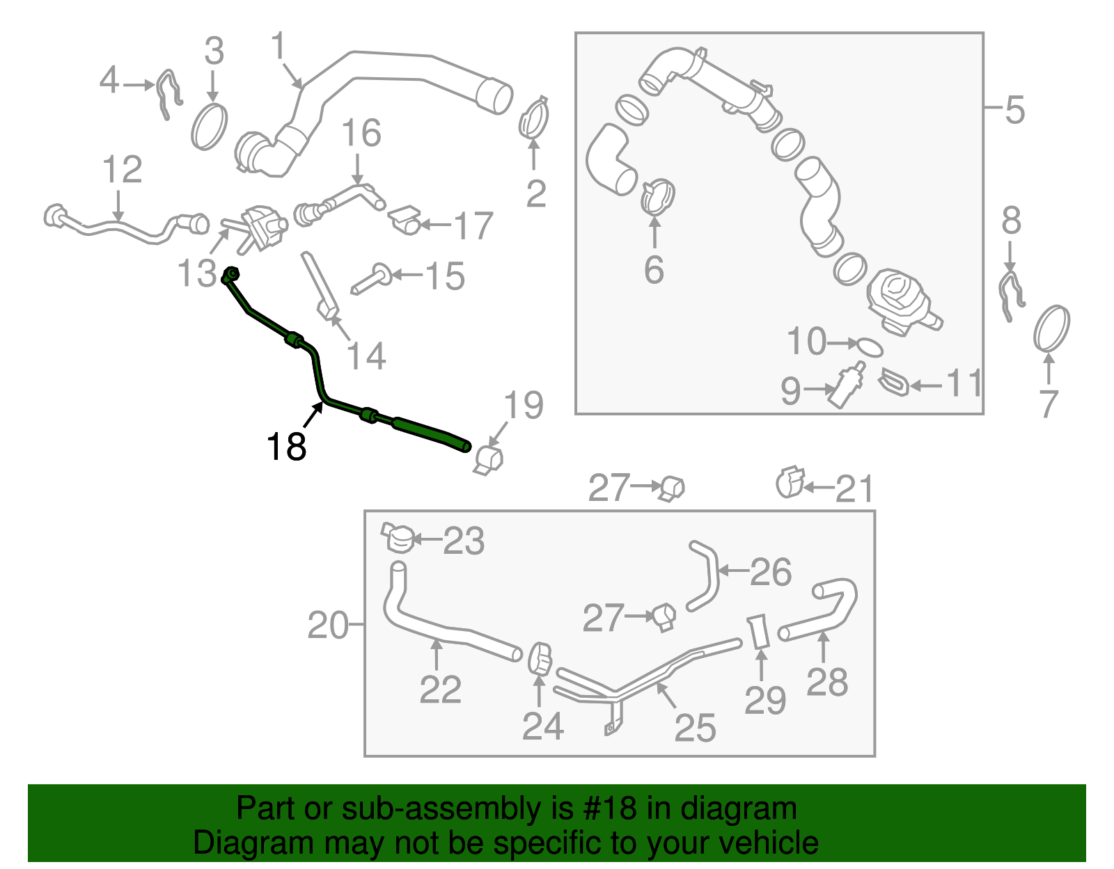 2015-2018 Porsche Macan Vent Tube 95B-121-447-E | Gaudin Porsche Parts