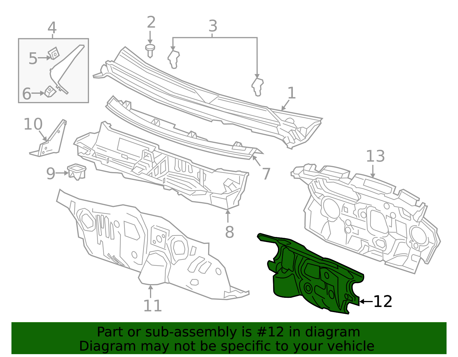 2018-2024 Buick Enclave Dash Panel Outer Insulator 84337849 ...