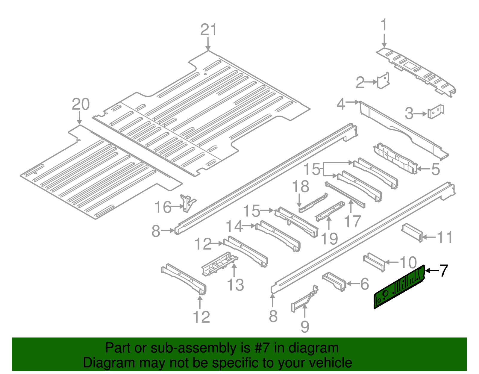 2015-2025 Ford Floor Extension kk3z6127971c | TascaParts.com