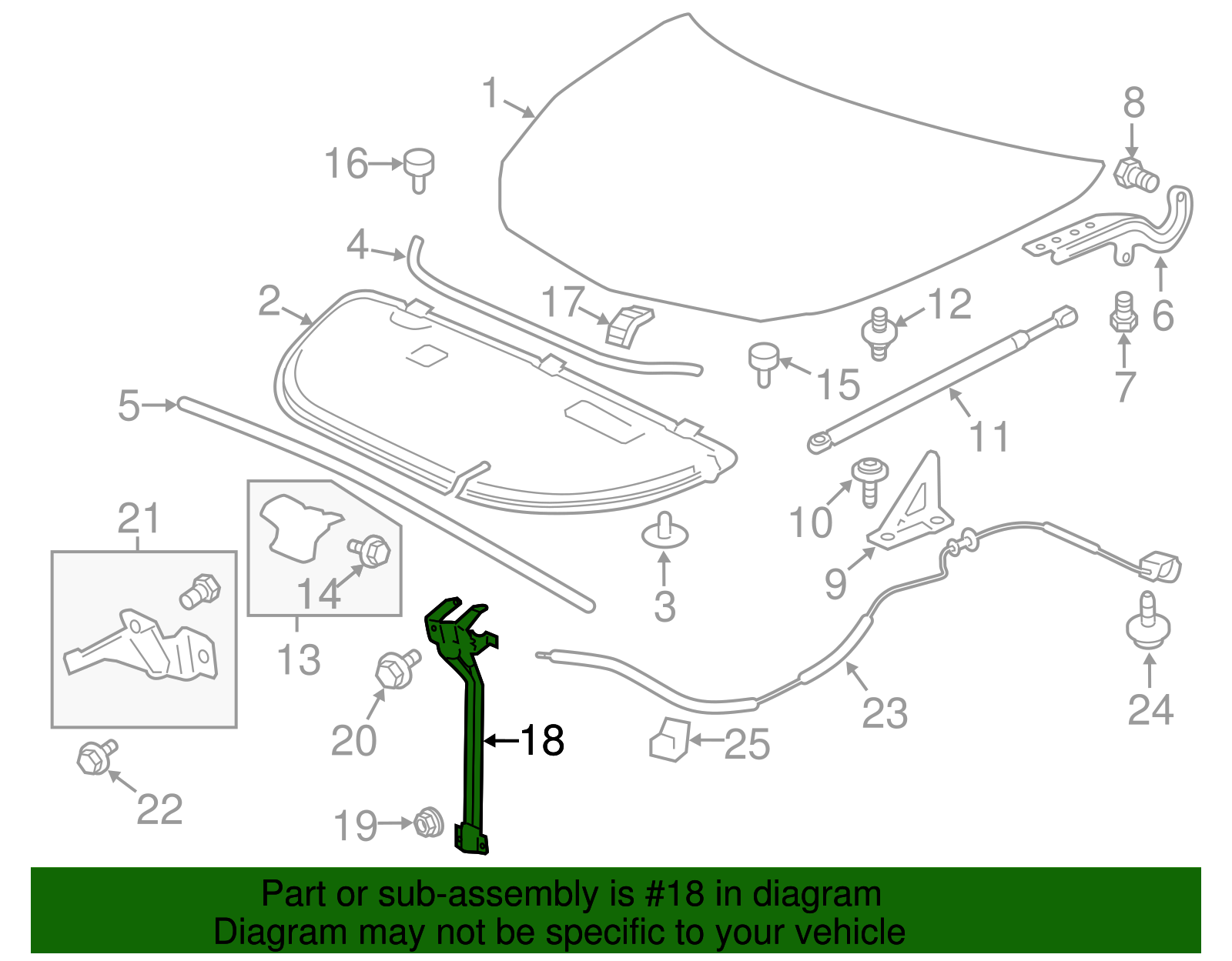 2009-2017 GM Hood Primary Latch Support 25916705 | Capital Chevy Parts