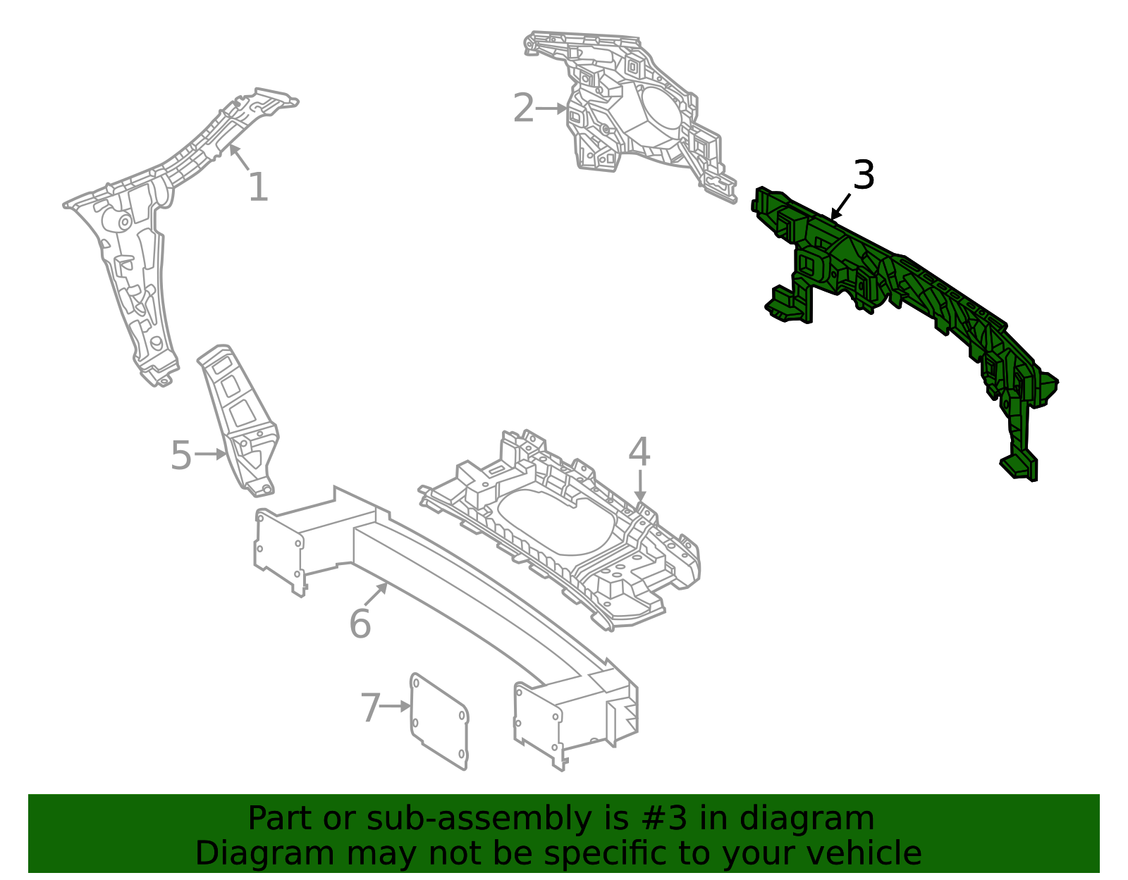 Genuine OEM Bumper Cover Support Rail | 236-880-22-01 | Fits Select ...
