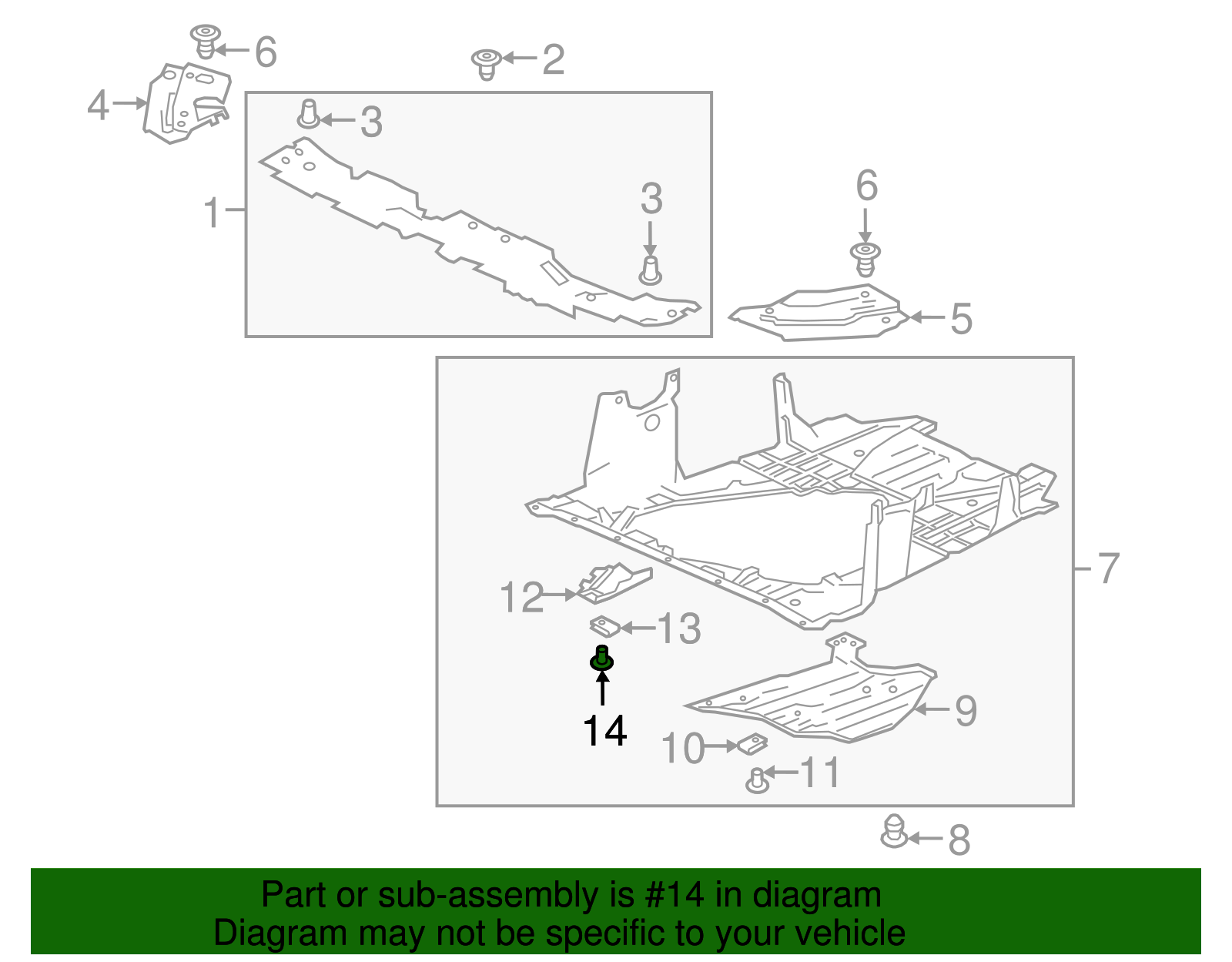 90674-TY2-A01 - 2017-2025 Honda - Pin Engine Cover (Lower) | Honda Parts Cheap