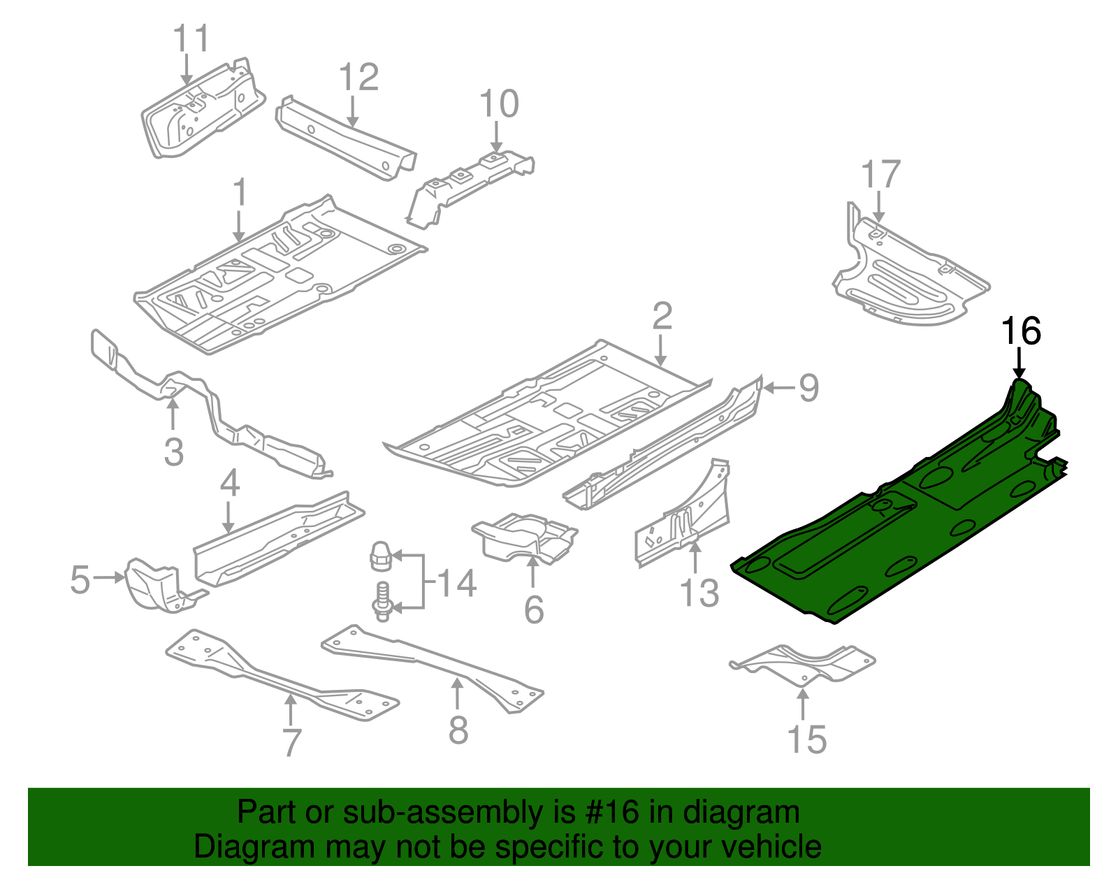 2015-2017 Volkswagen CC Under-Body Shield 3C8-825-201-A | OEM Parts Online