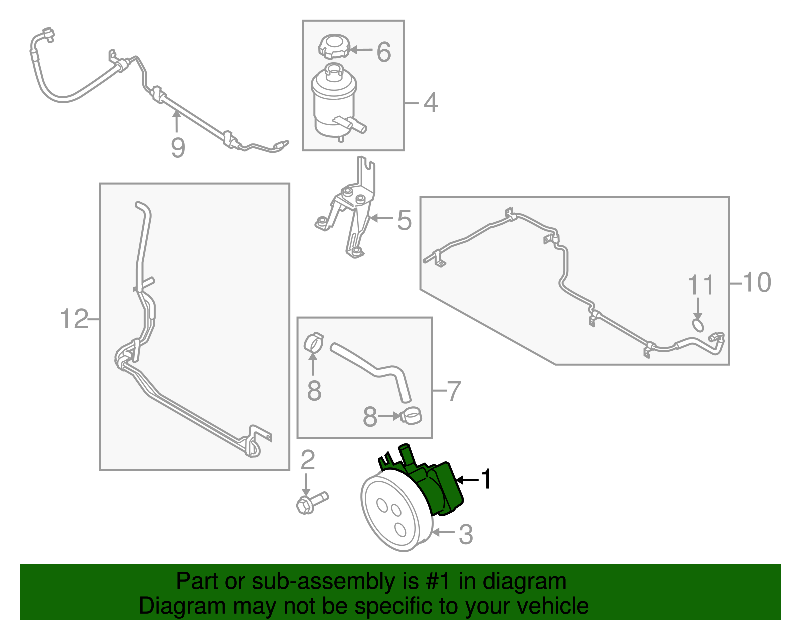 57100-2J200 - Power Steering Pump 2009 Kia Borrego | Kia.Parts Store
