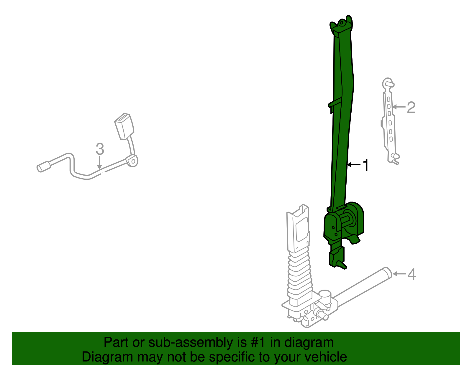 Hyundai - 88810-A5500-TX - Lap & Shoulder Belt - 2013-2017 Hyundai ...