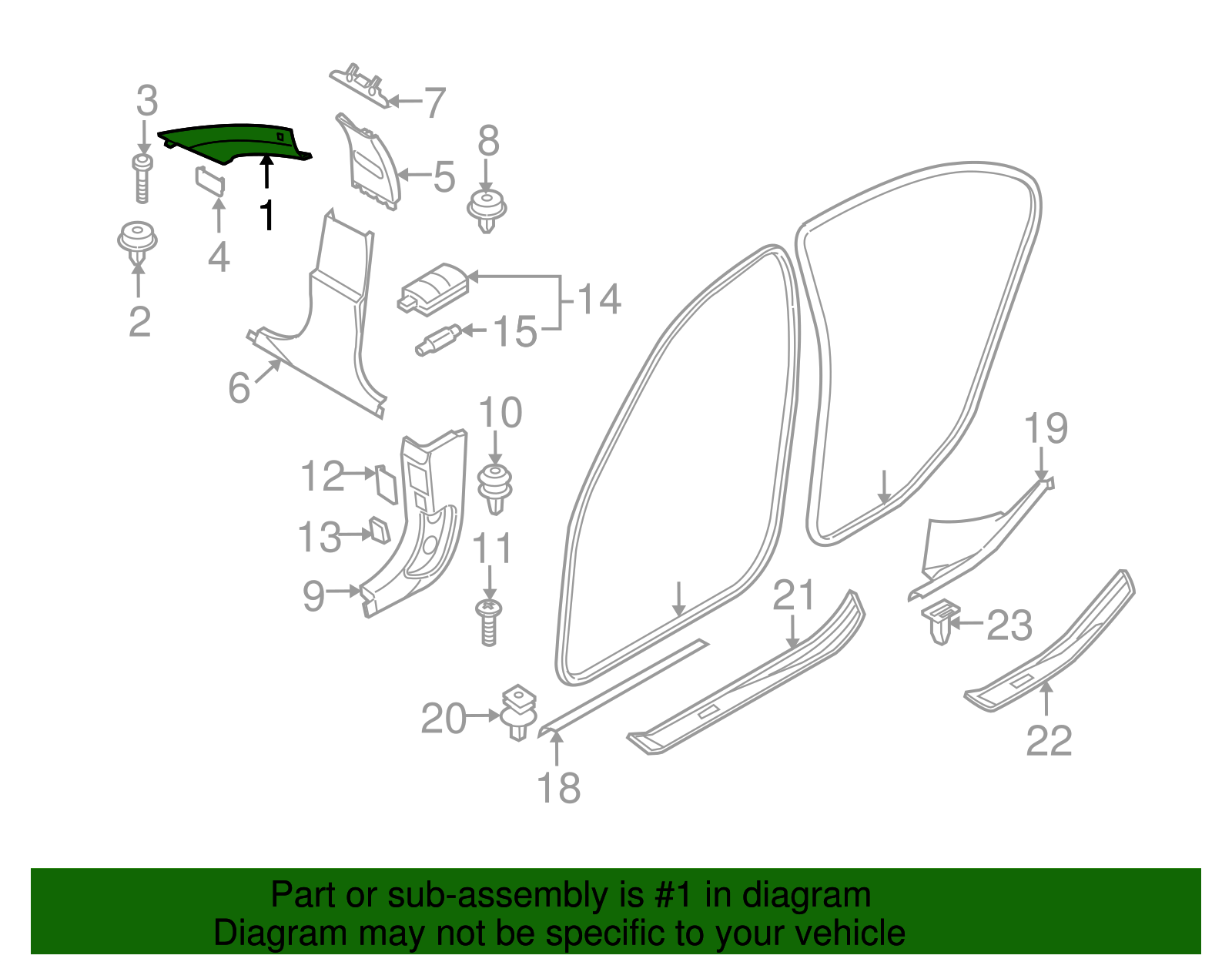 51-43-7-066-515 - Windshield Pillar Trim - 2004-2010 BMW | BMW Parts ...