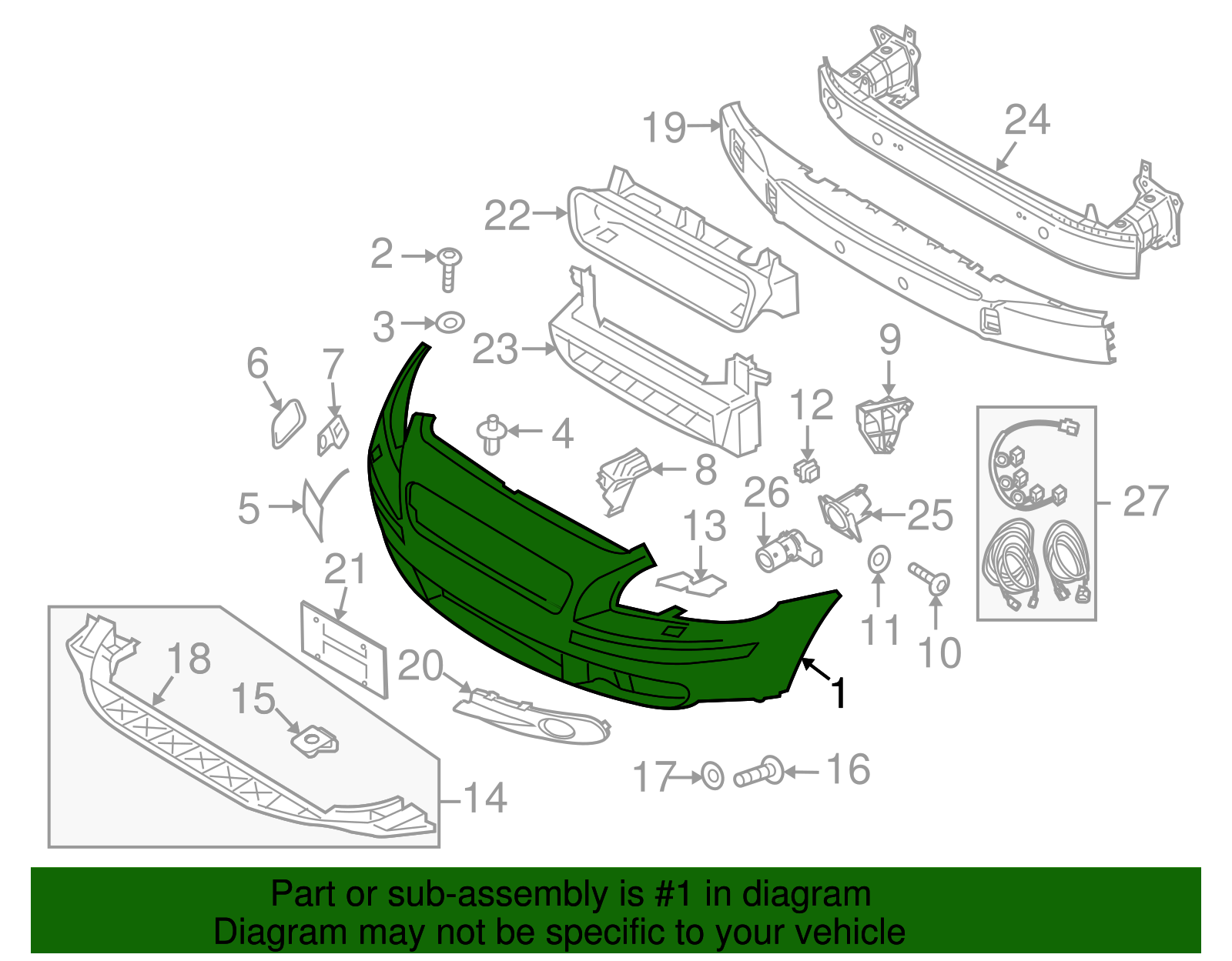 39860873 - Bumper Cover - painted code 019 BLACK STONE SOLID | Volvo ...