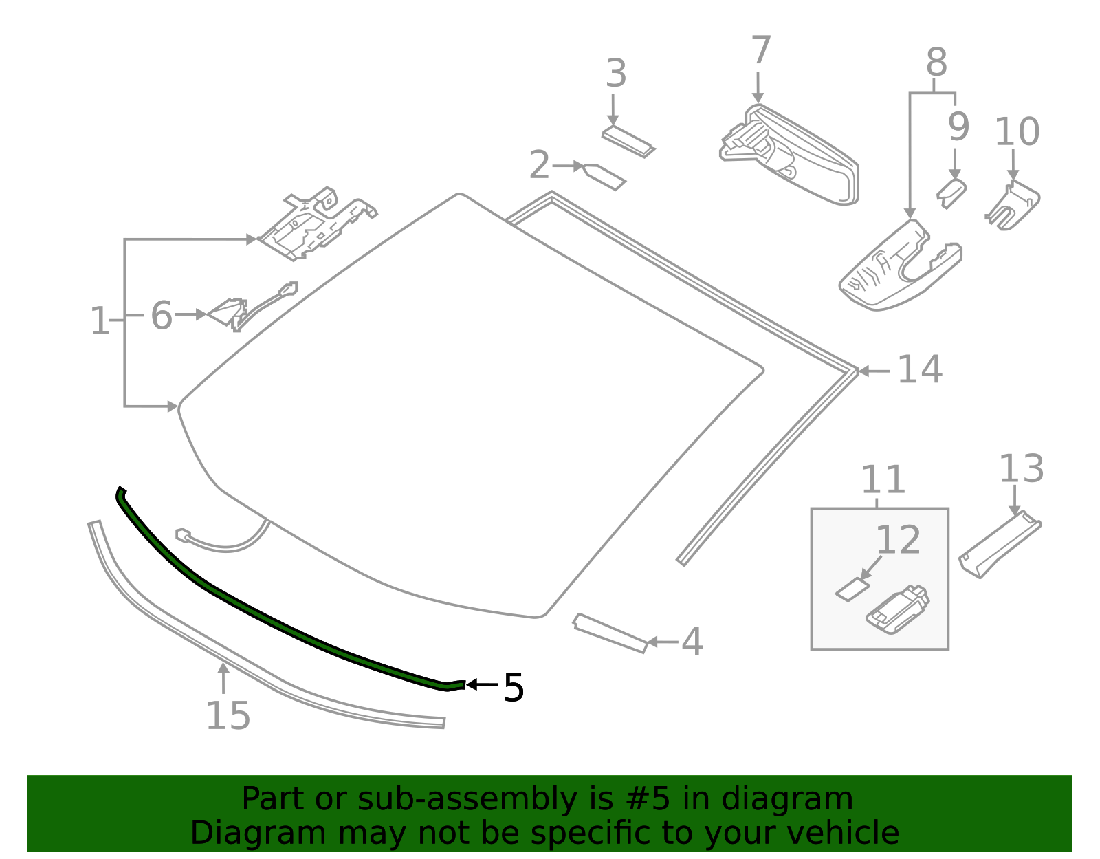 1998-2025 Toyota Back Glass Dam 56117-50140 | OEM Parts Online