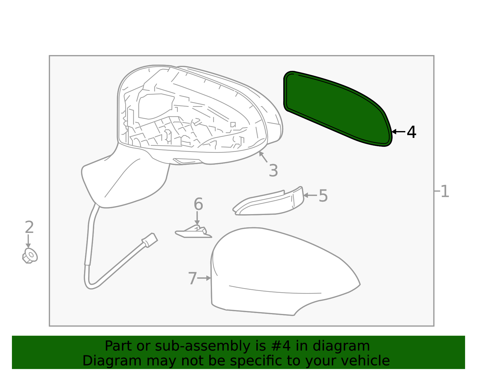 2013-2015 Toyota Venza - Mirror Glass 87902-0T020 | Sparks Parts