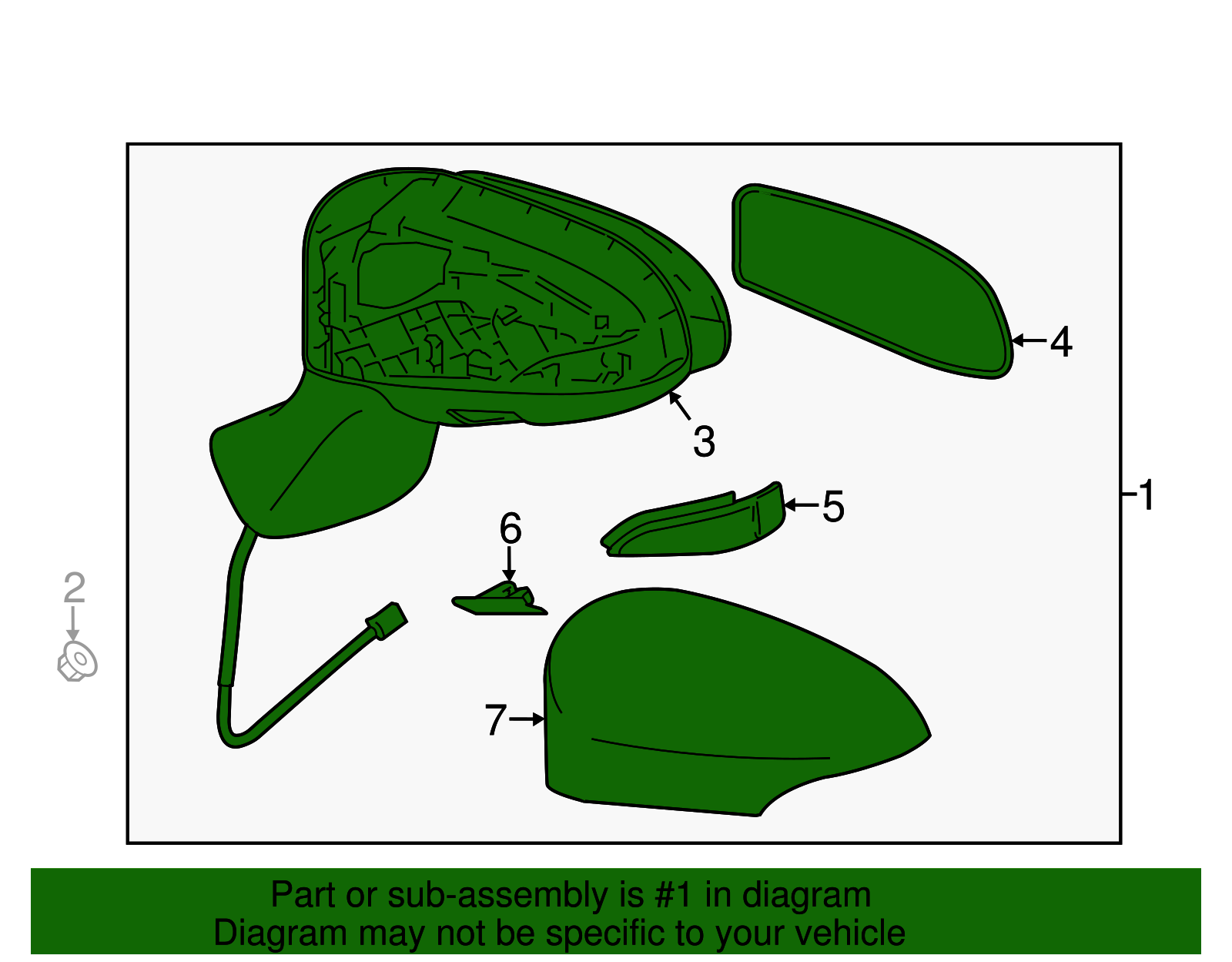 2014-2015 Toyota Venza Mirror Assembly - Dark Blue - Right - PASSENGER ...