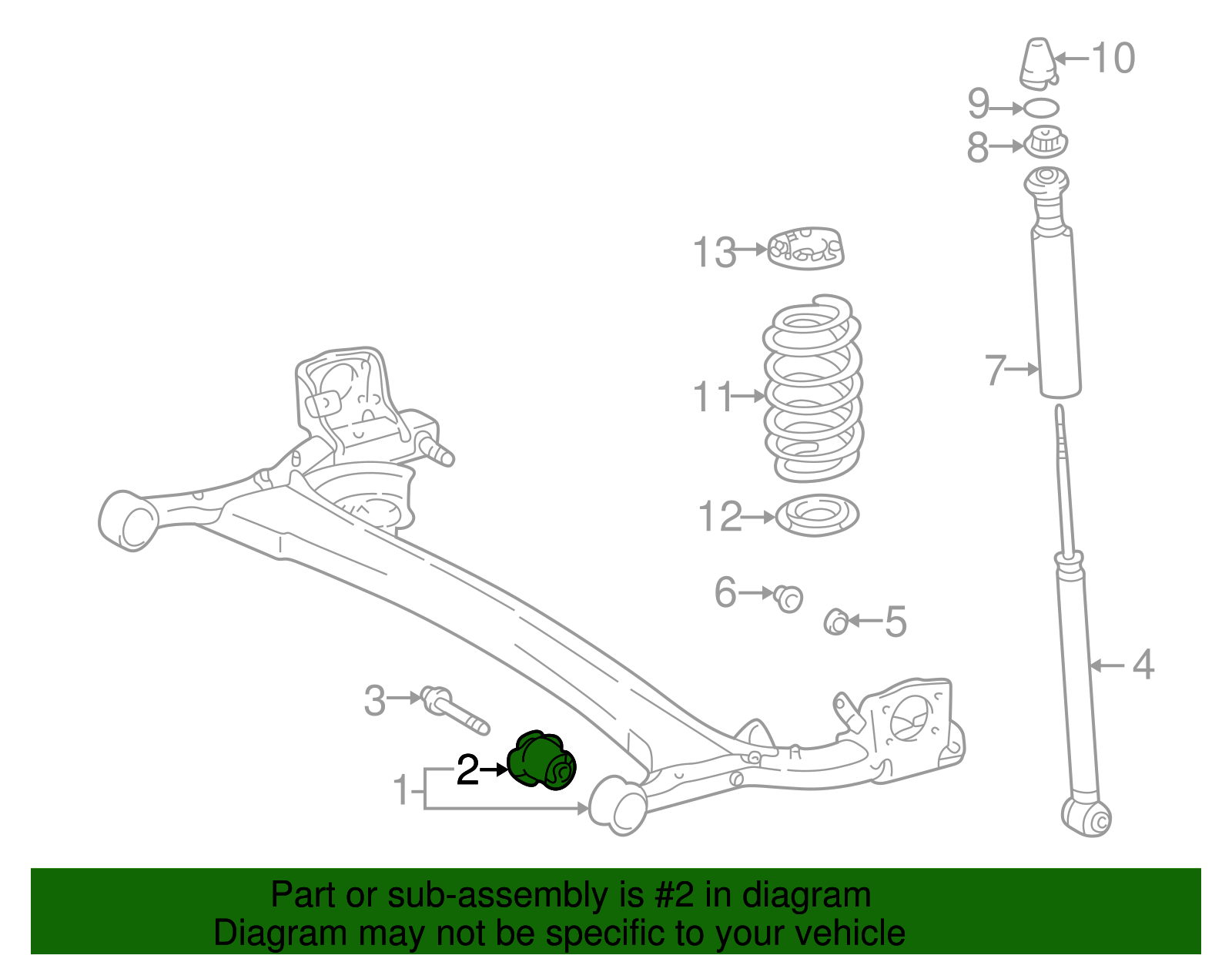 Genuine Toyota Axle Beam Bushing part# 48725-52010 for 2000-2003 Toyota ...