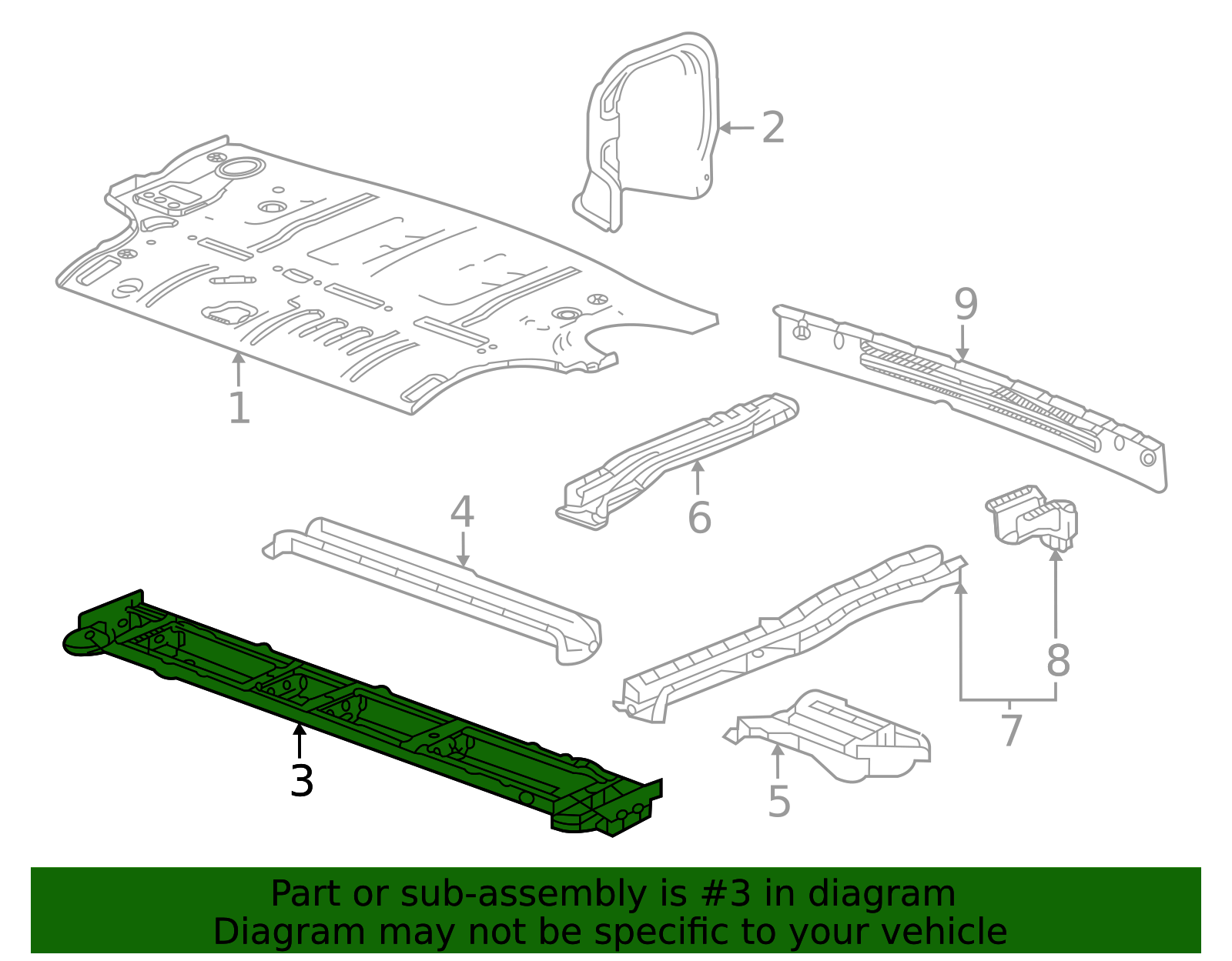 84258222 - 2021-2024 GM - Underbody Rear Cross Sill | Partners Chevy