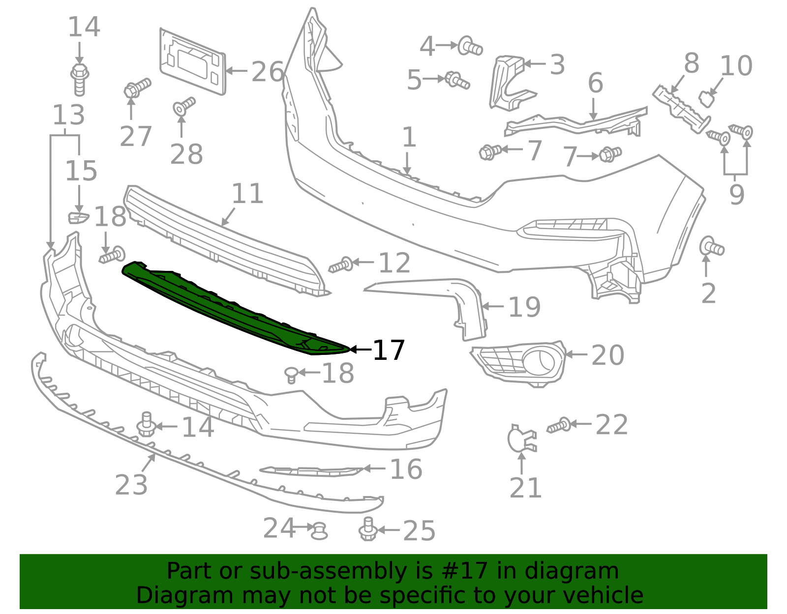 71115-TG7-A70 - Garnish Front Bumper (Lower) - 2019-2021 Honda Pilot ...