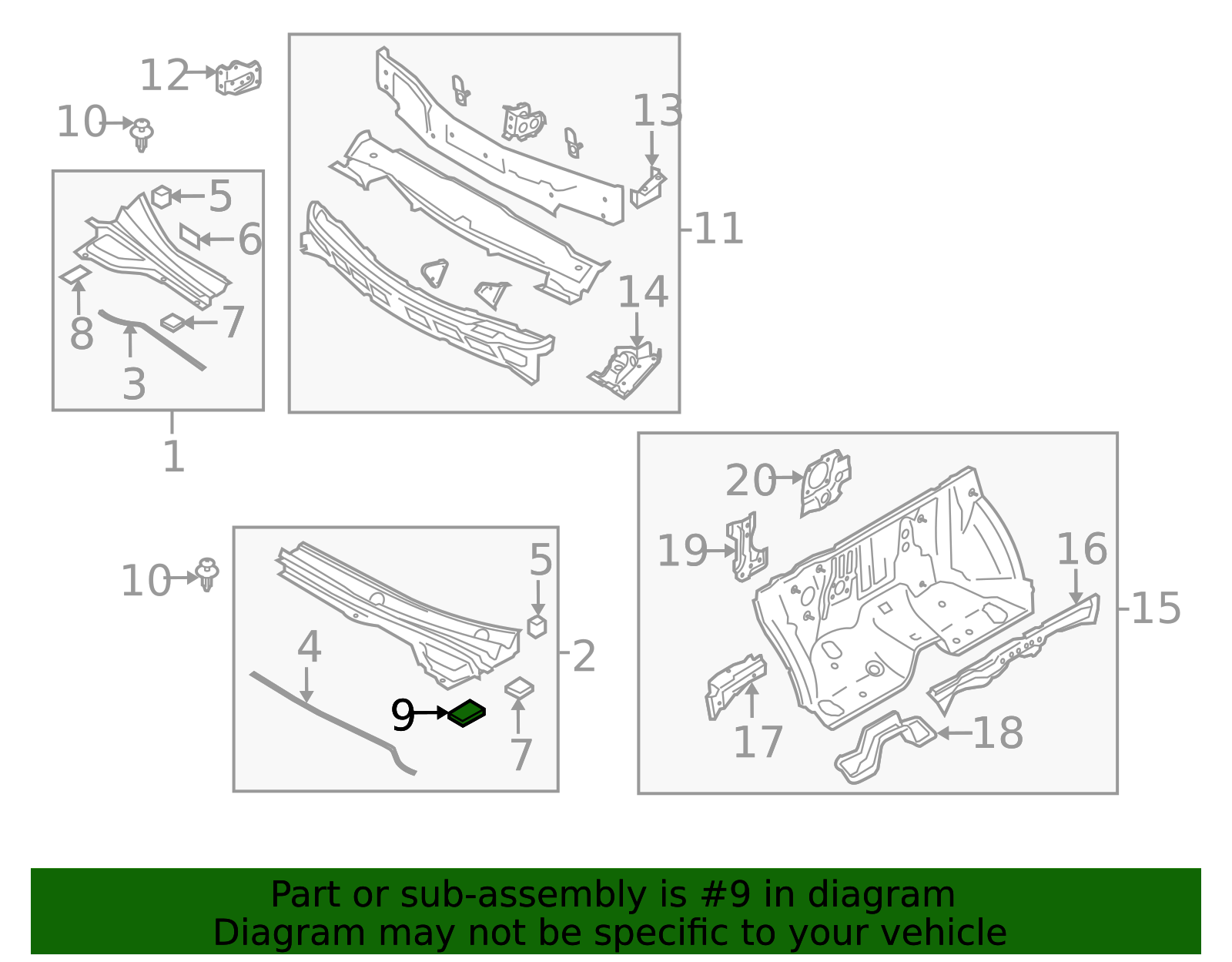 EG23-50-795 - 2007-2012 Mazda CX-7 - Cowl Grille Insulator | Mazda Part ...